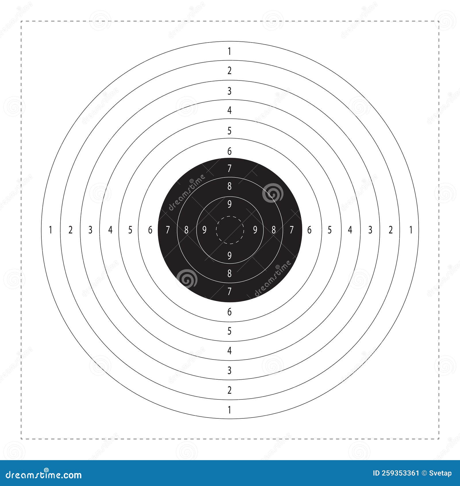 Target with Numbers for Shooting at a Shooting Range. a Round Target ...