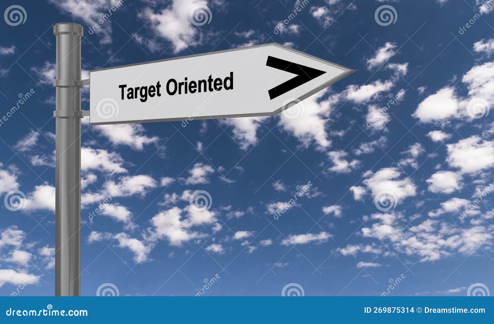 Target Oriented Traffic Sign on Blue Sky Stock Illustration ...