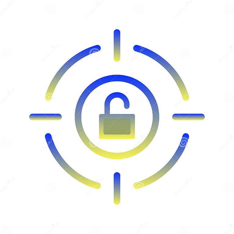 Target Padlock Logo Gradient Design Template Icon Element Stock Vector ...