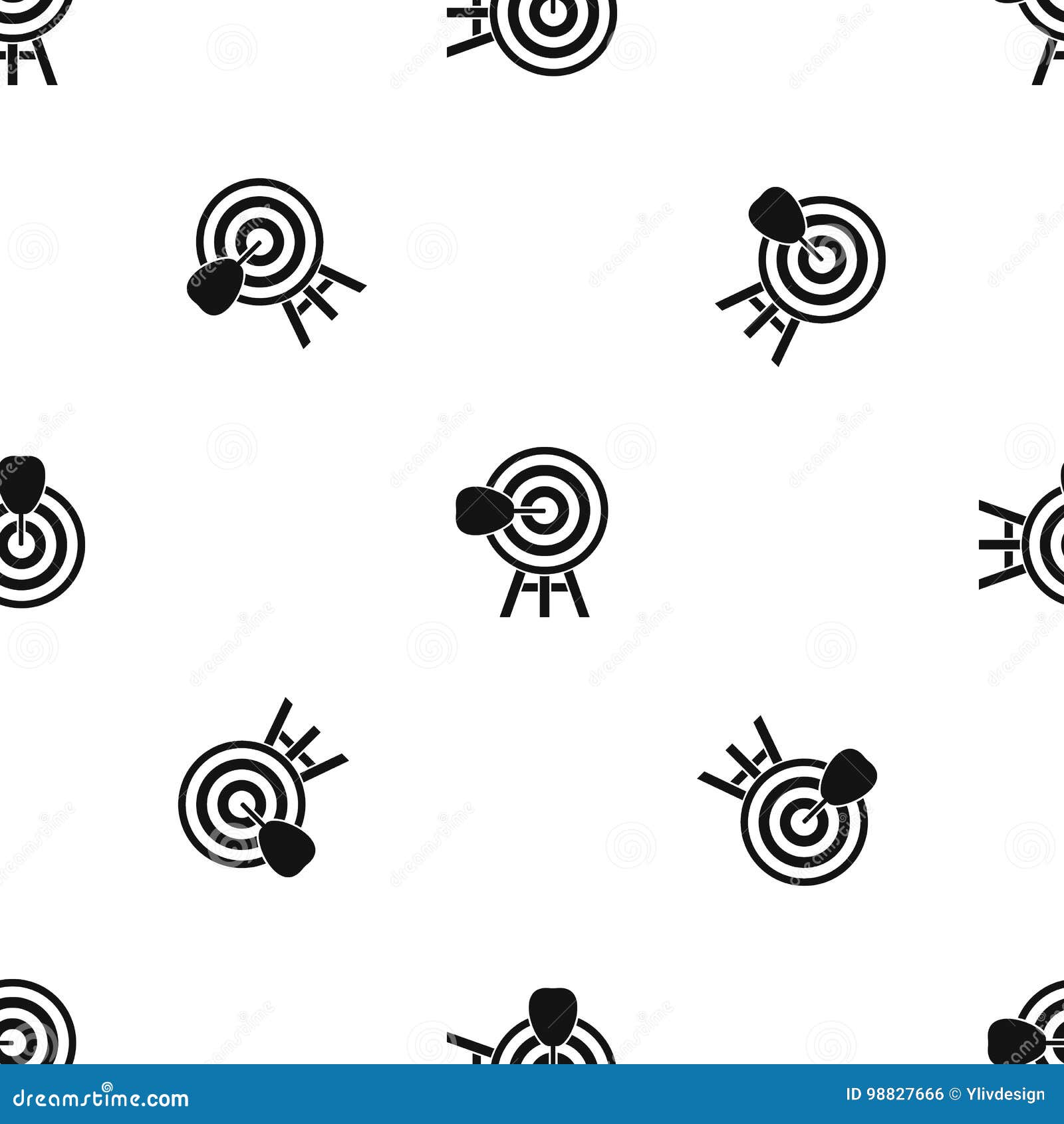 Target Pattern Seamless Black Stock Vector - Illustration of game ...