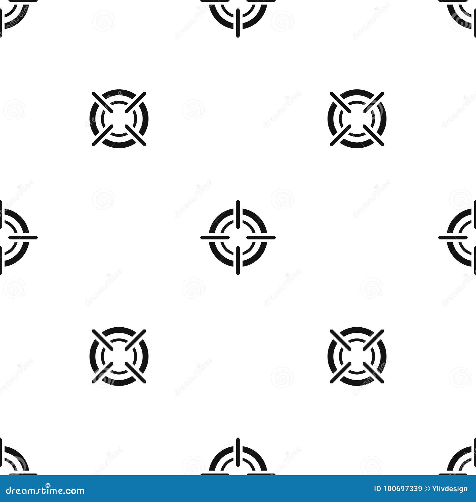 Target Pattern Seamless Black Stock Vector - Illustration of conceptual ...