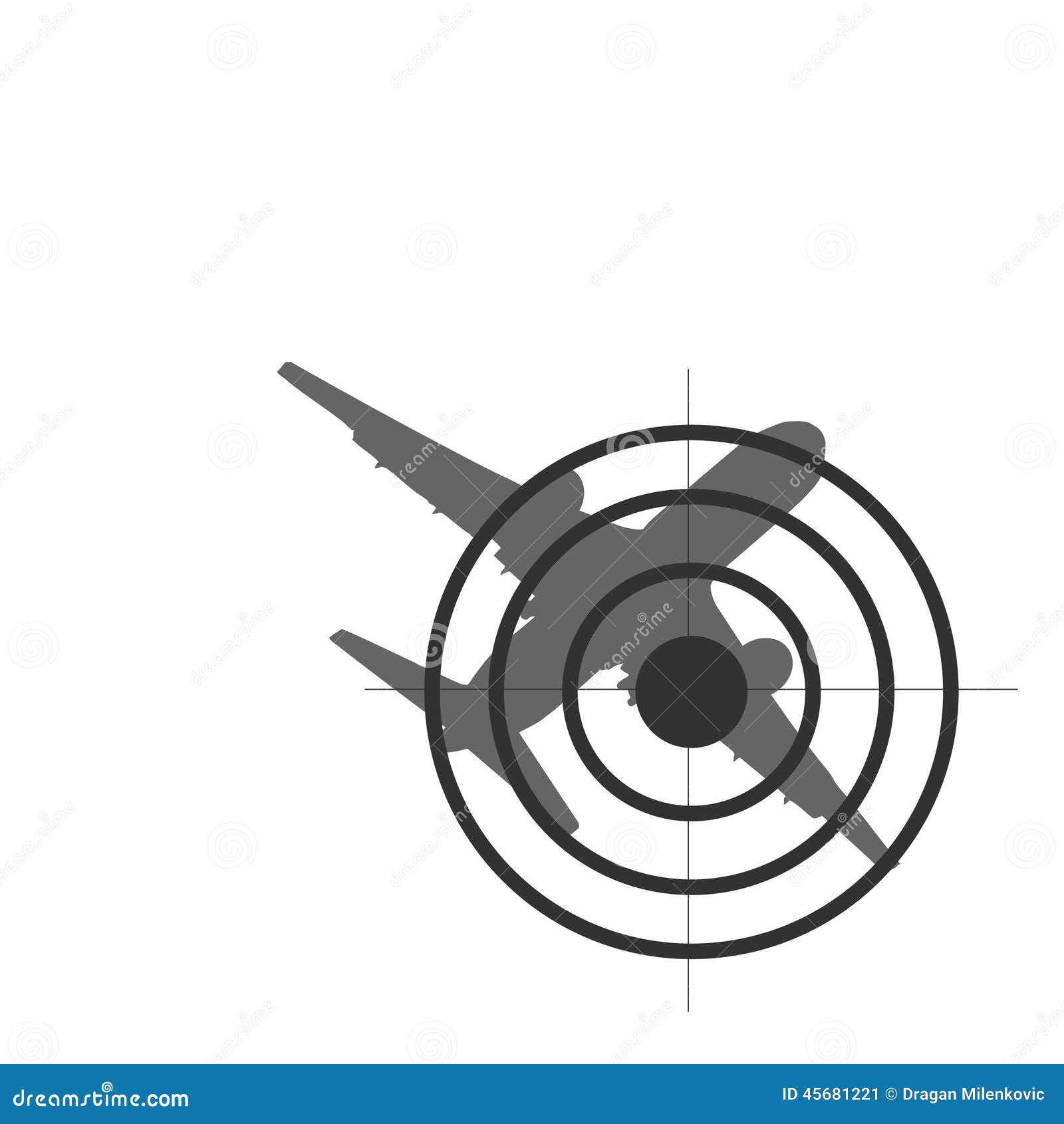 Target On Plane Silhouette Cartoon Vector | CartoonDealer.com #45681221