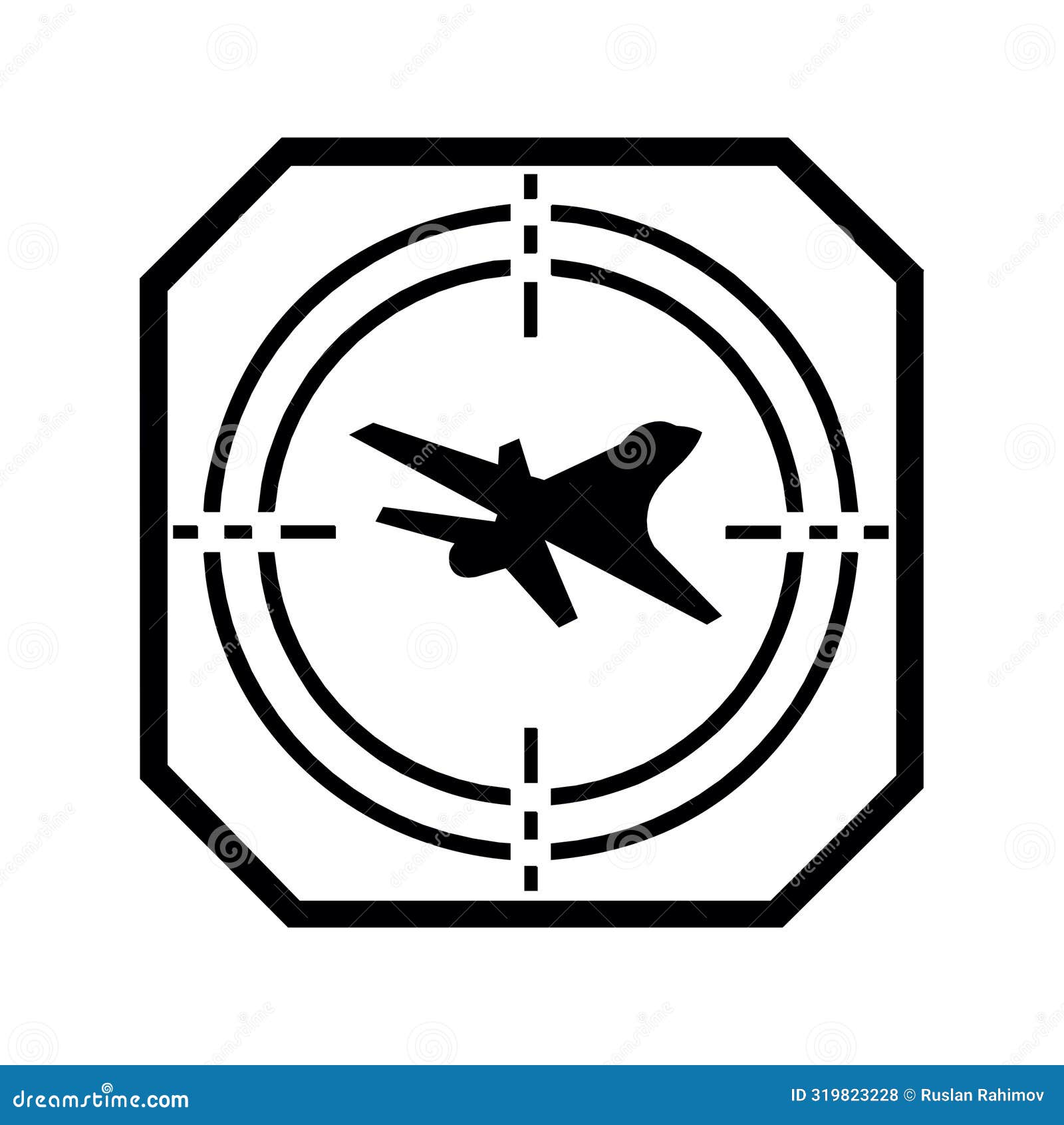Target on Plane Silhouette Isolated on a White Background Stock Vector ...