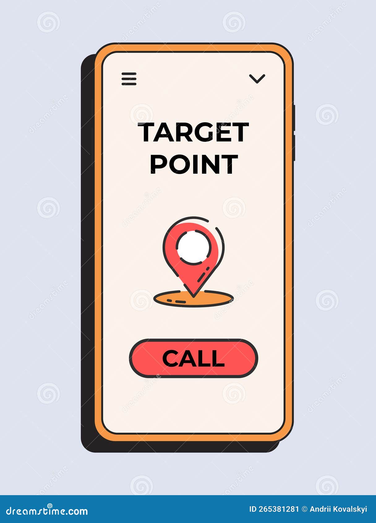 Target Point App. Navigation Application for Mobile Stock Illustration ...