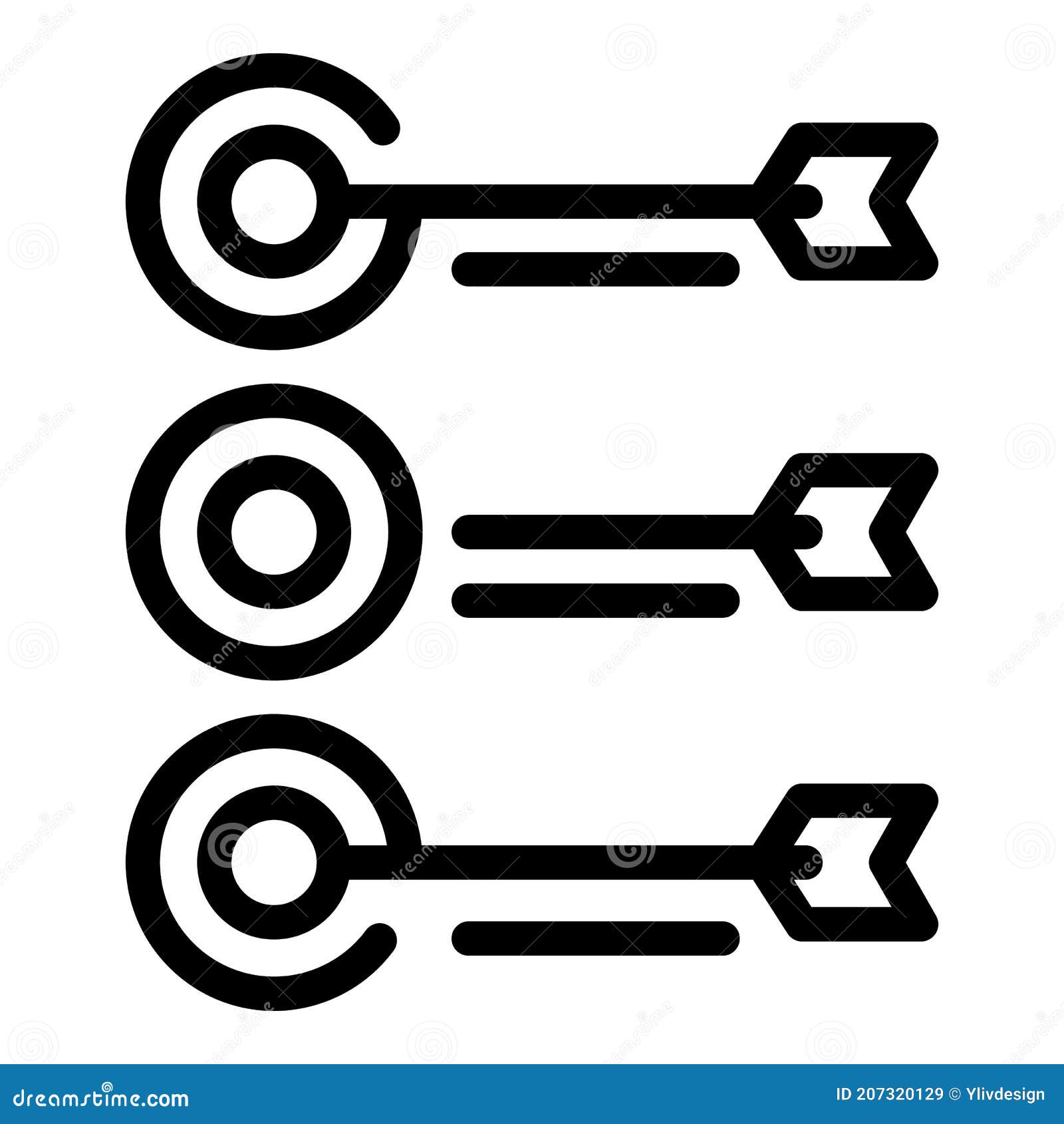 Target Points Icon, Outline Style Stock Illustration - Illustration of ...