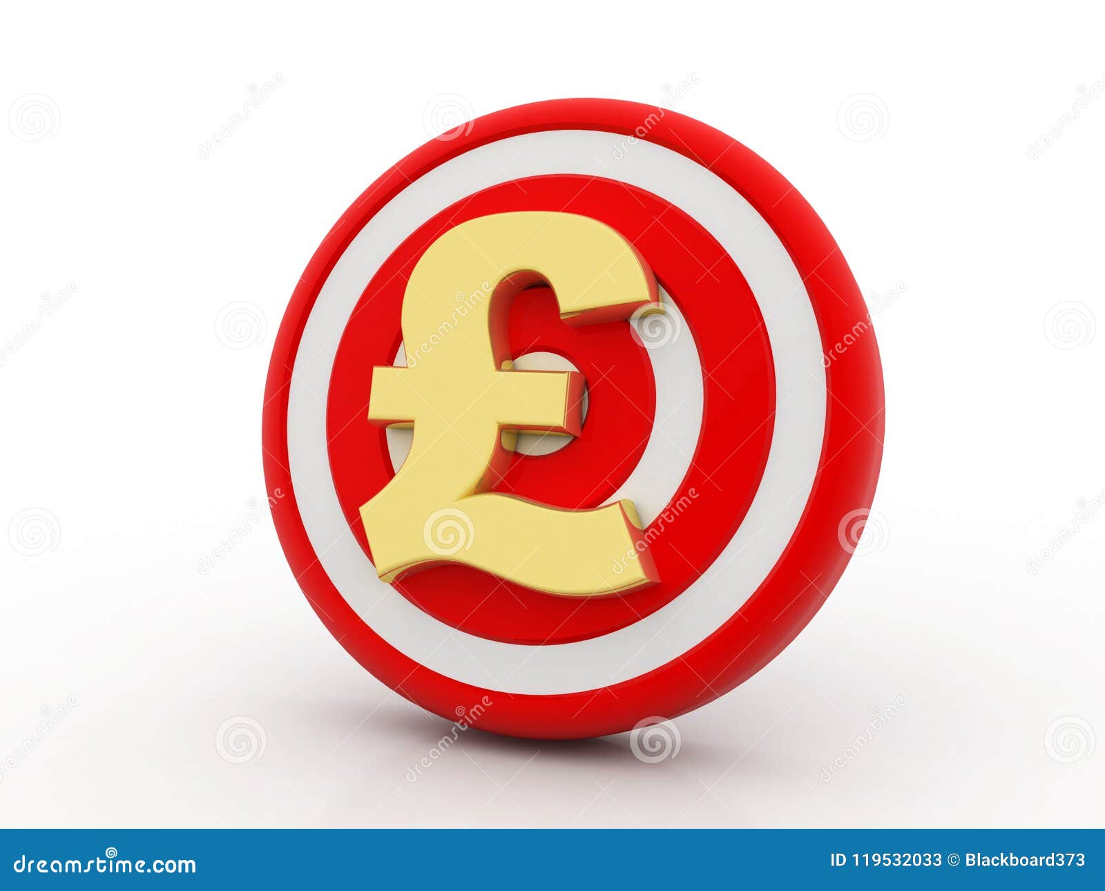 Concept of Targeting Pound, 3d Rendering Stock Illustration ...