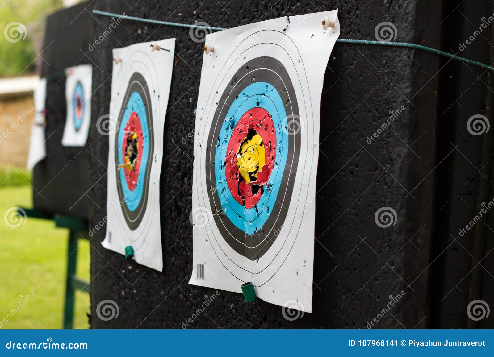 The Target for Practicing Archery Outdoors Stock Image - Image of ...