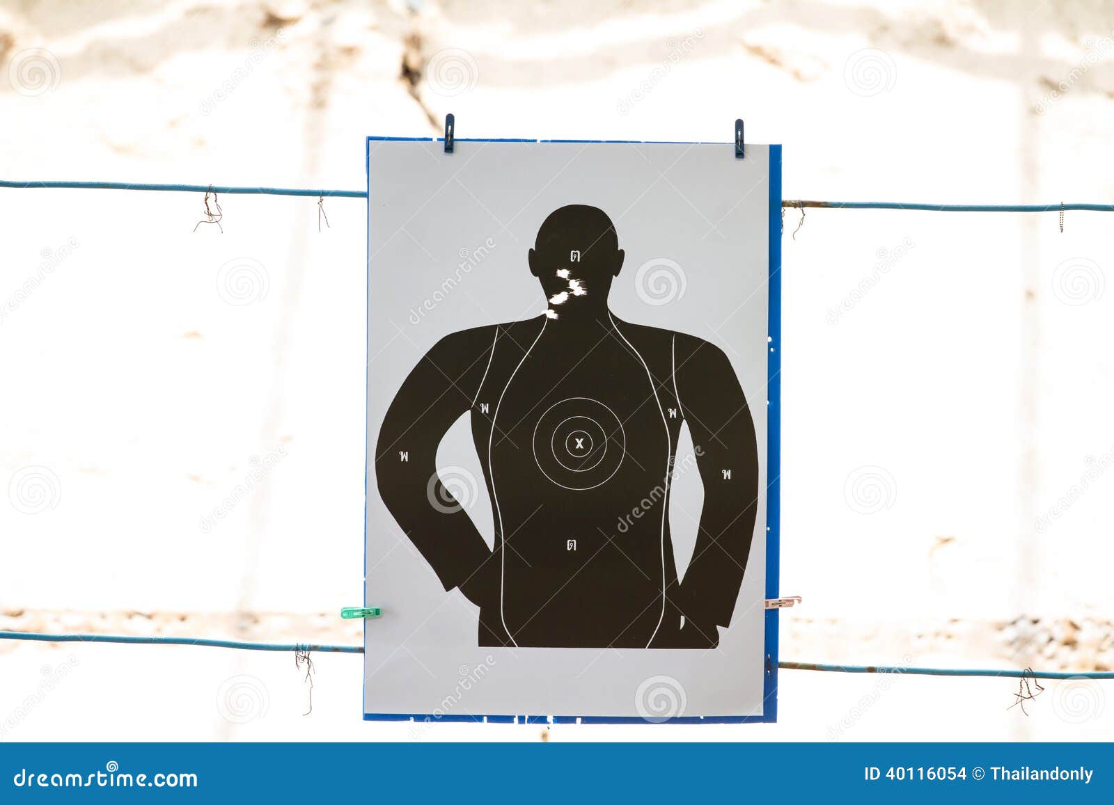 Target Practicing with Gun in the Shooting Range Stock Photo - Image of ...