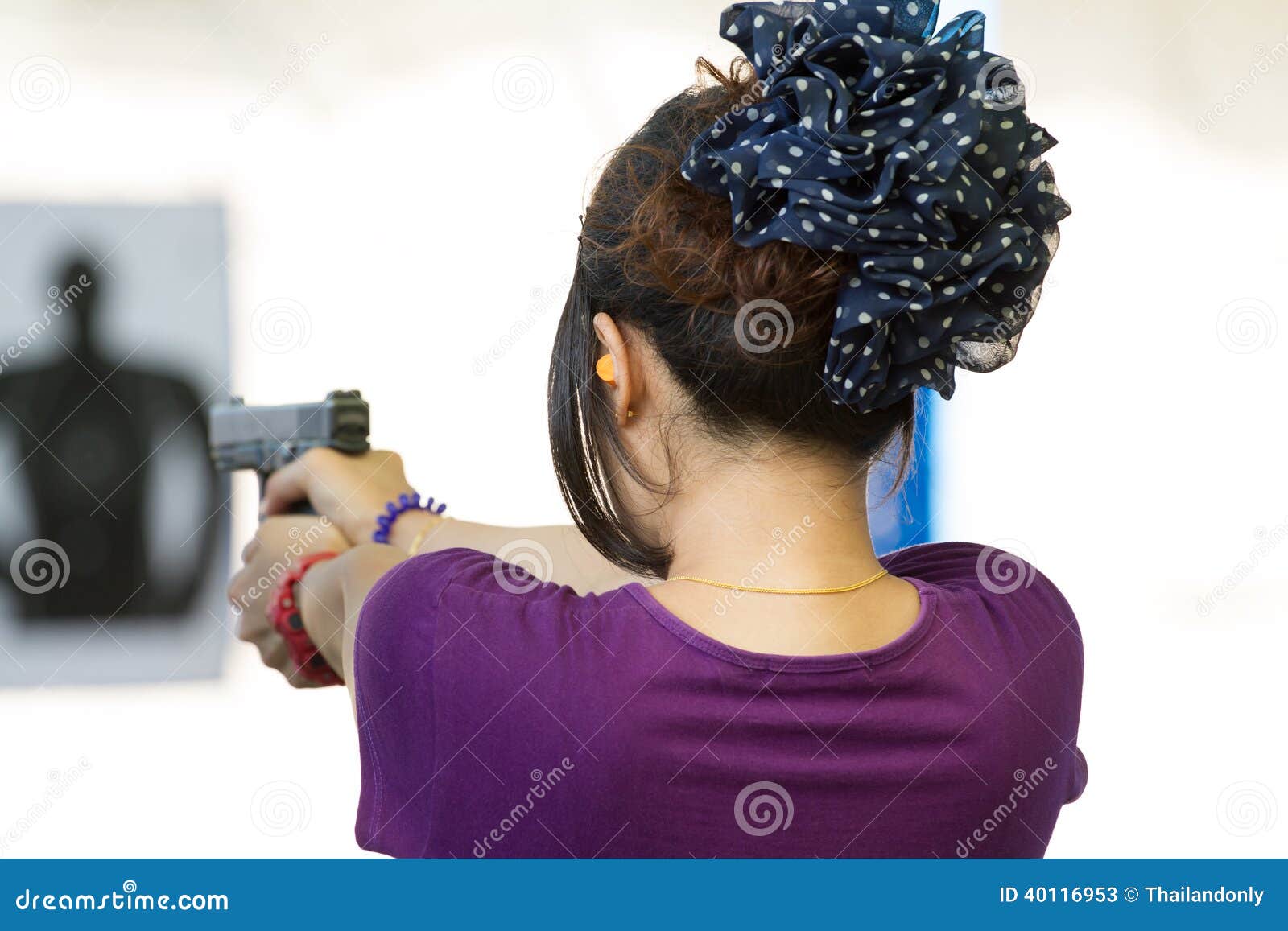 Target Practicing with Gun in the Shooting Range Stock Image - Image of ...