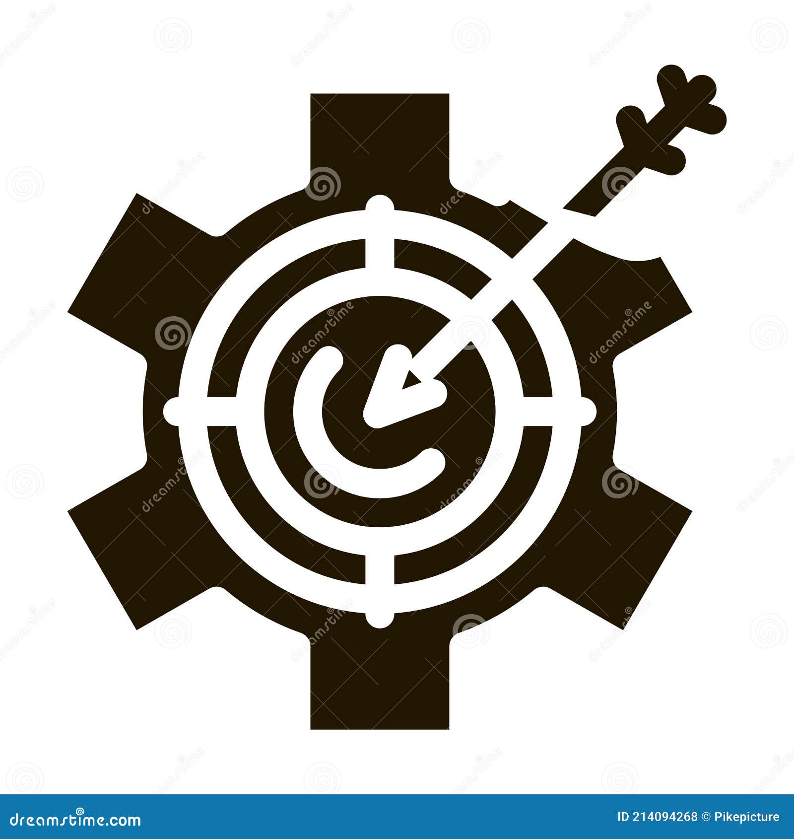 Target Processing Icon Vector Glyph Illustration Stock Vector ...