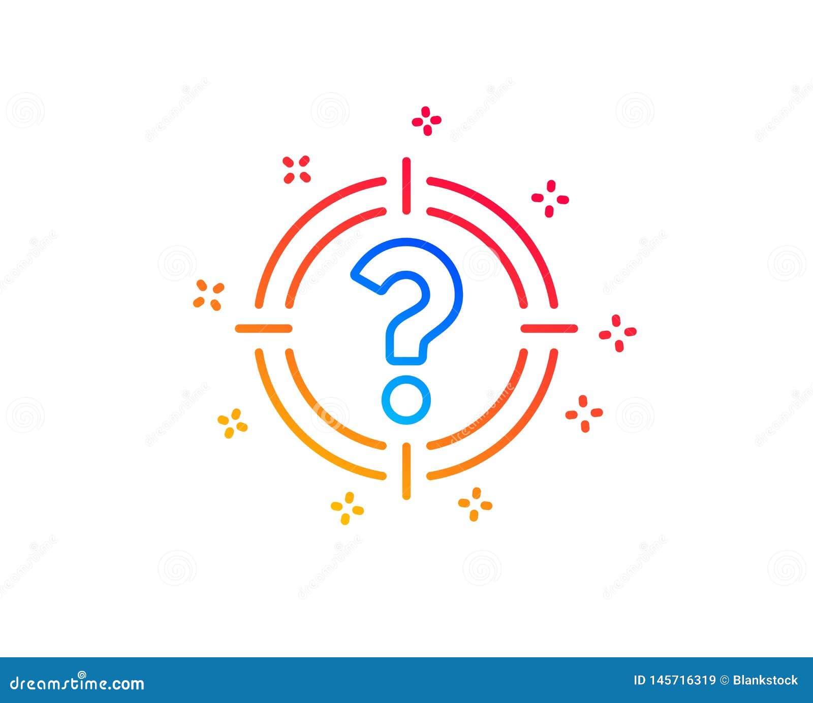 Target with Question Mark Line Icon. Vector Stock Vector - Illustration ...
