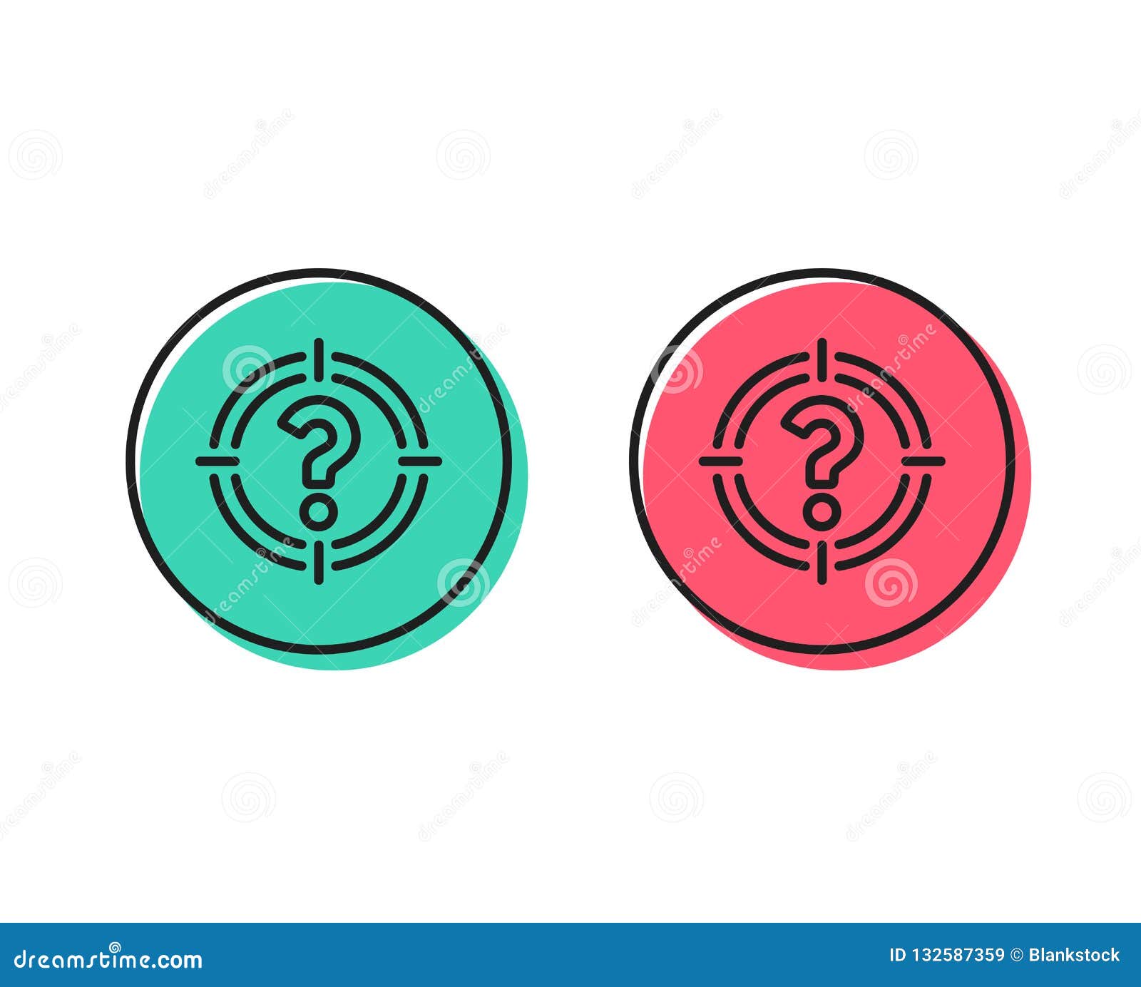 Target with Question Mark Line Icon. Vector Stock Vector - Illustration ...