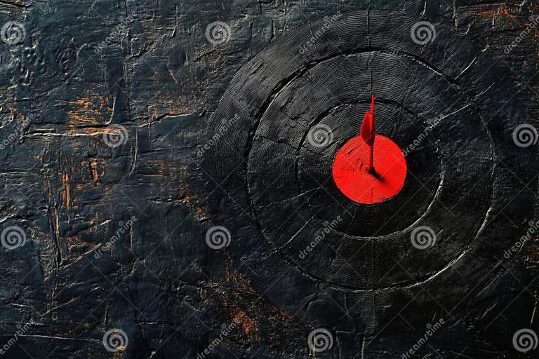 Target with Red Arrow on Black Background, Symbolizing Precision and ...
