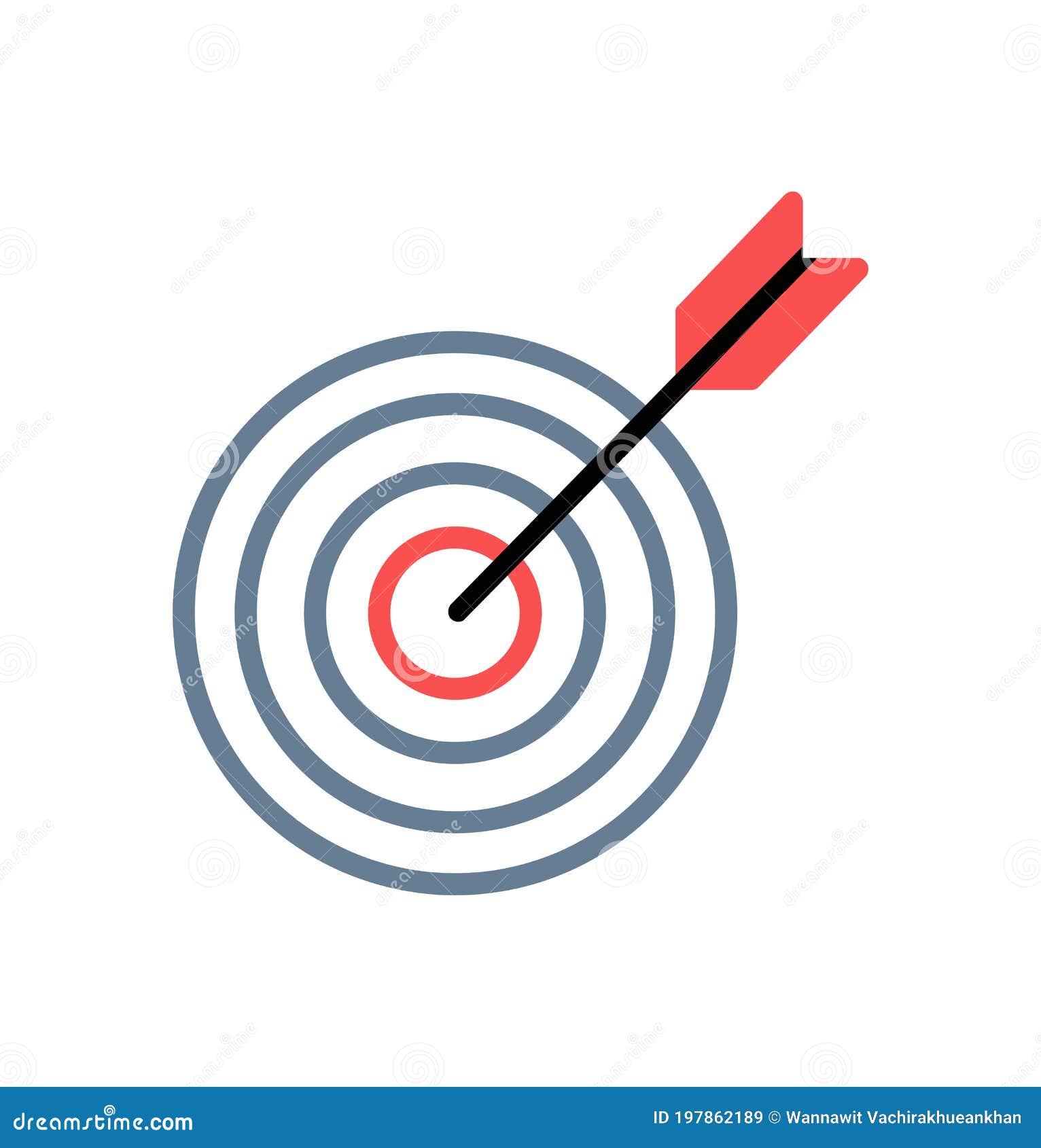 Target Red with Arrow Line Icon Stock Vector - Illustration of ...