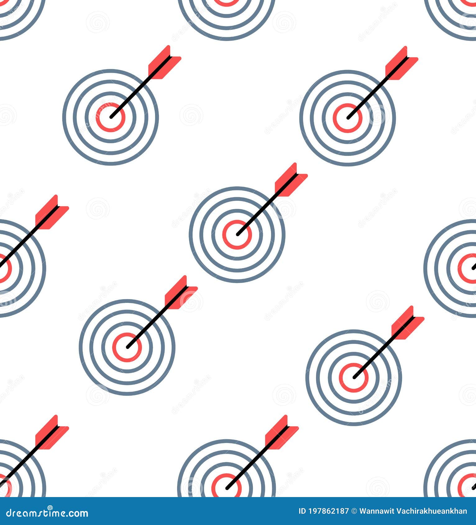 Target Red with Arrow Line Seamless Pattern Stock Vector - Illustration ...