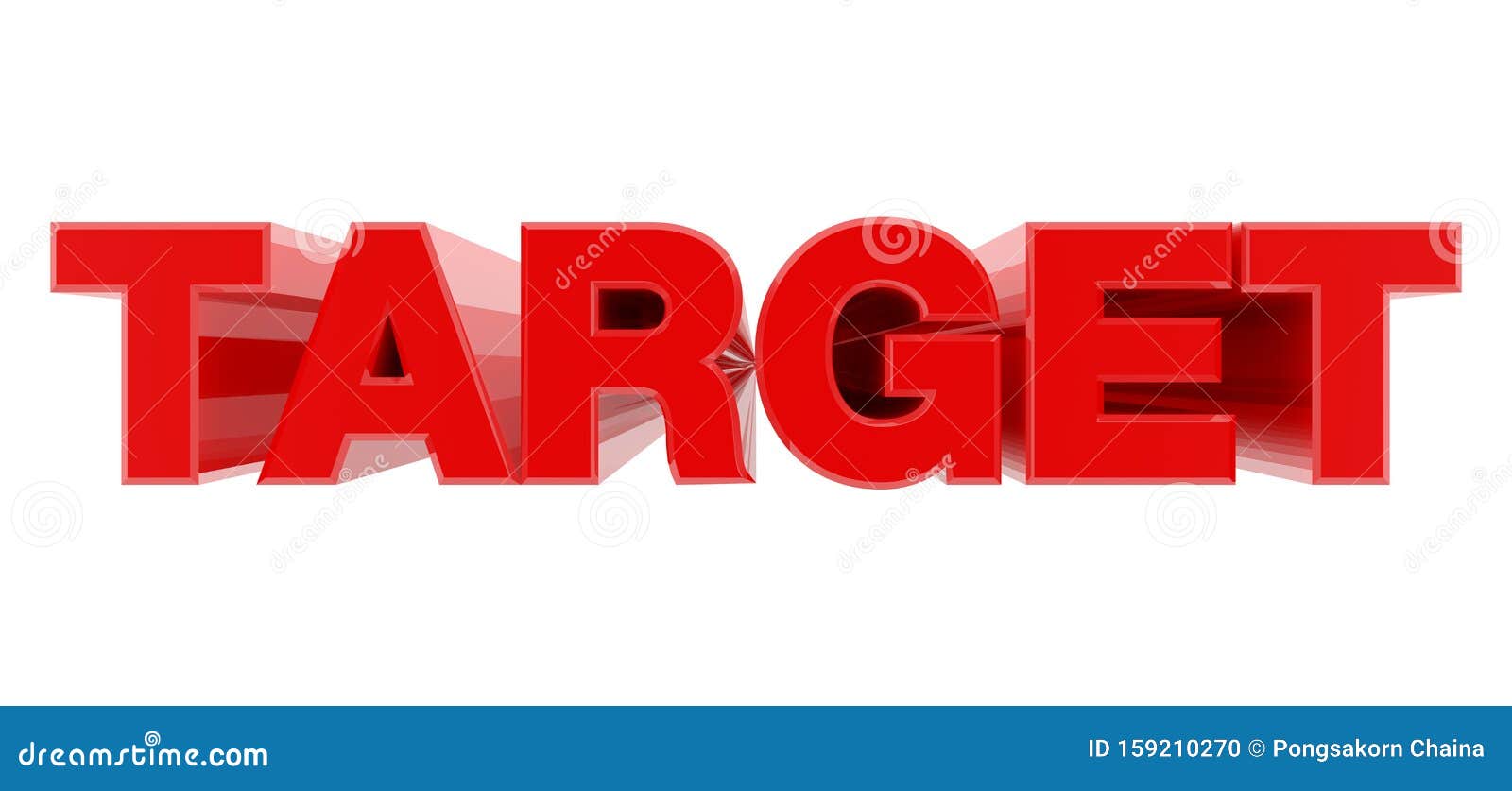 TARGET Red Word on White Background Illustration 3D Rendering Stock ...