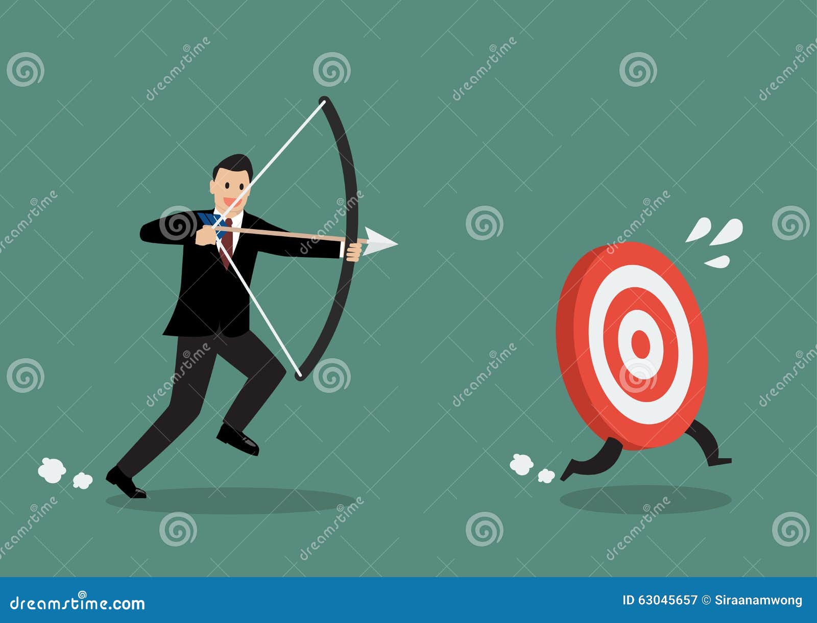 Target Run Away from Businessman Archer Stock Illustration ...