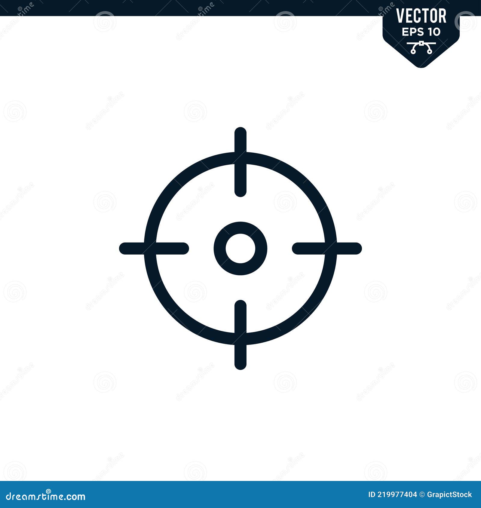 Target Scope Icon Collection, Glyph Style Stock Vector - Illustration ...