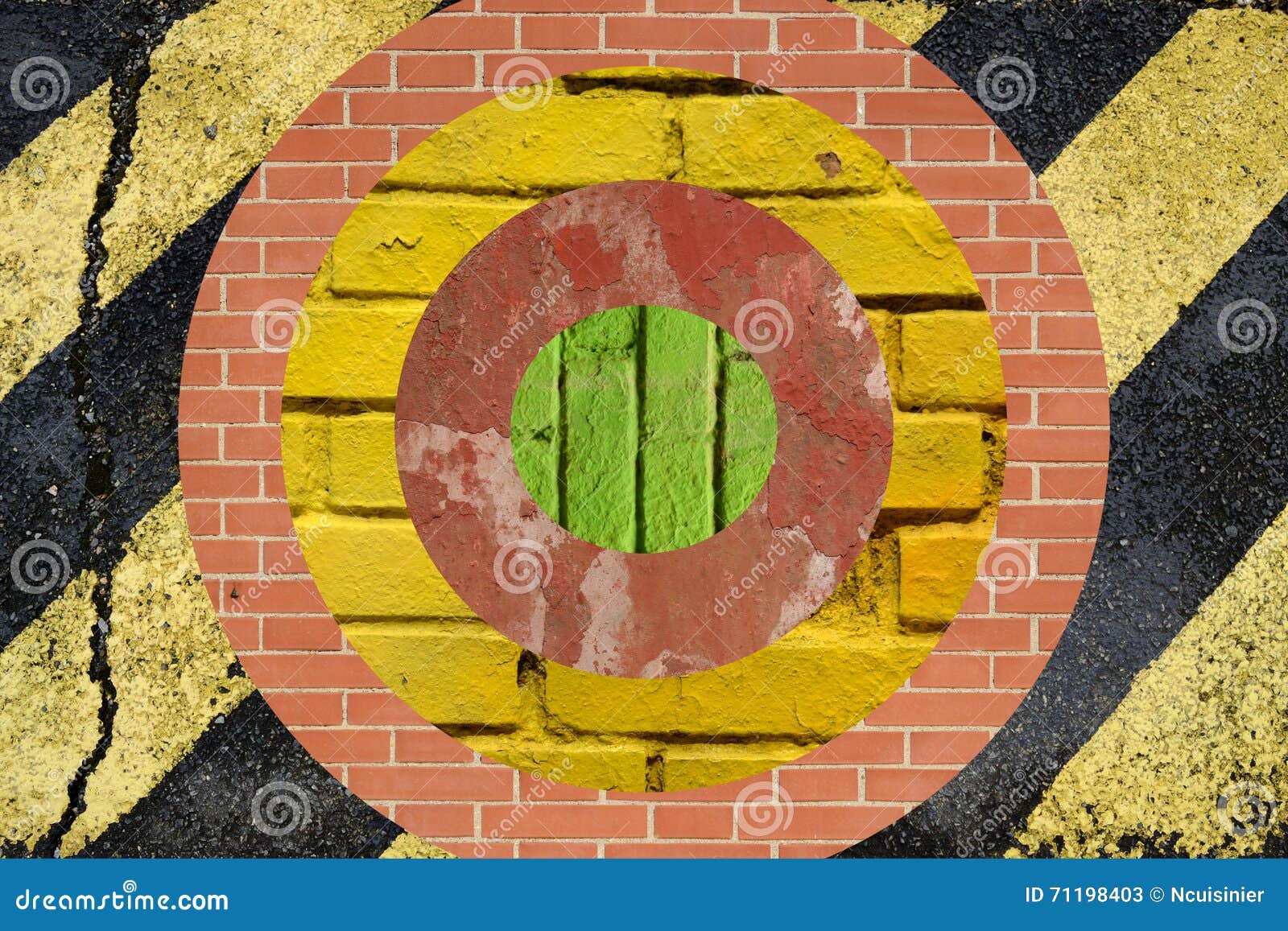 Target Shaped Collage, with Different Floor and Wall Material an Stock ...