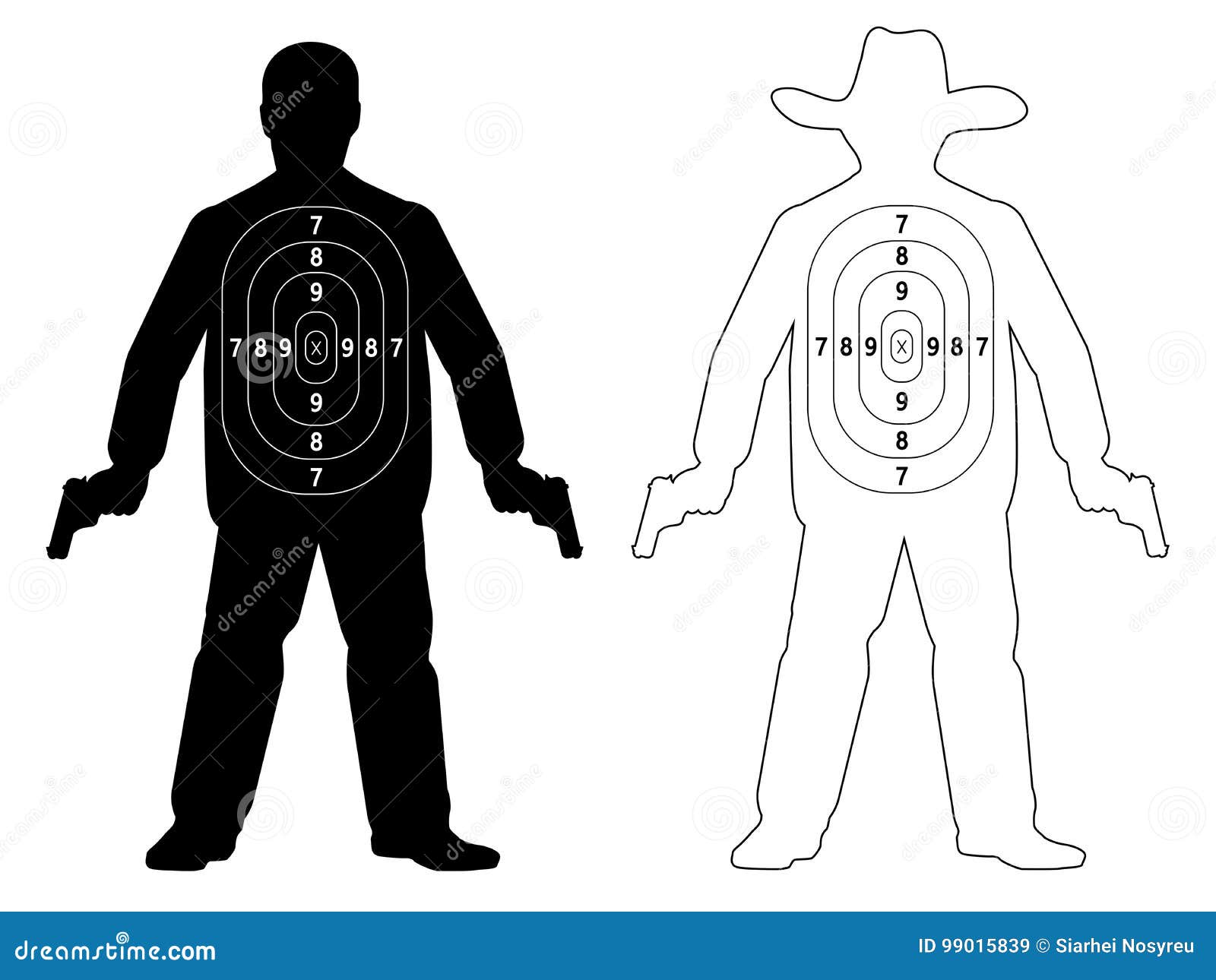 Target shoot human gun. stock vector. Illustration of people - 99015839