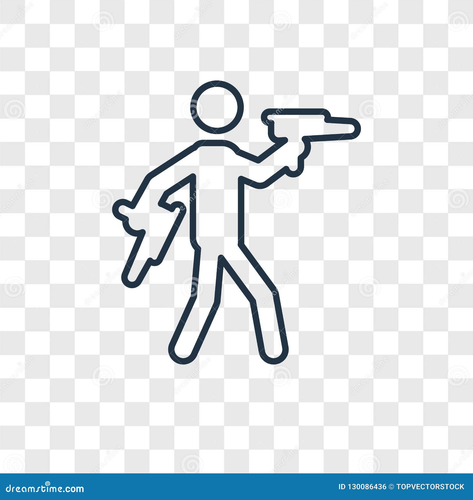 Target Shooter Concept Vector Linear Icon Isolated on Transparent ...