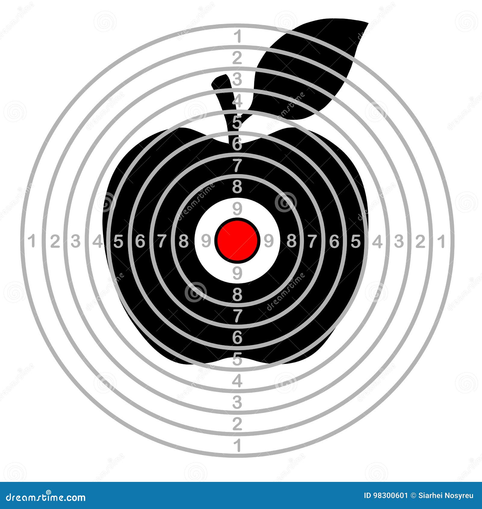 Target shooting apple stock vector. Illustration of centre - 98300601