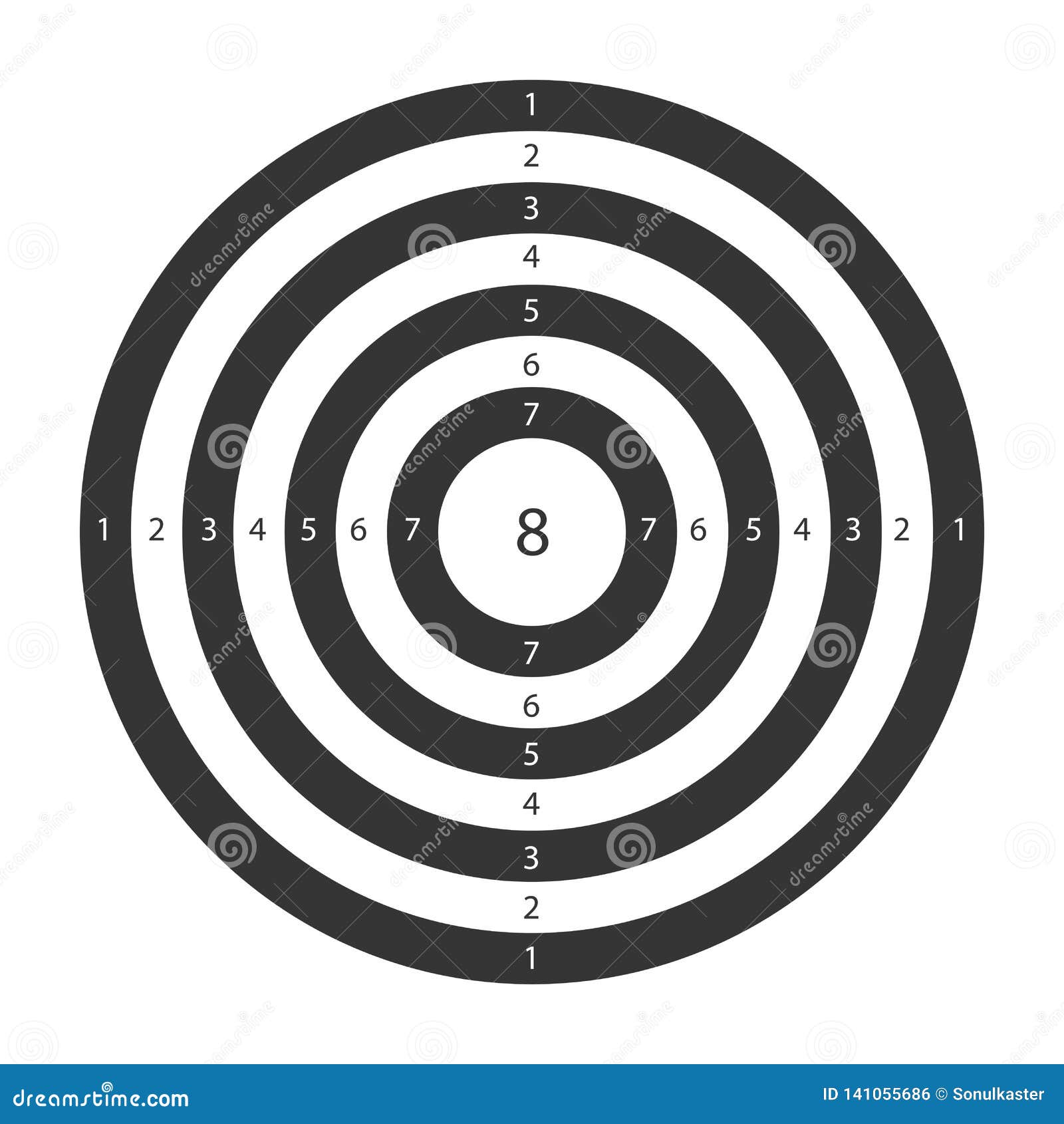 Target for Shooting Board with Circles and Numbers Vector Stock Vector ...
