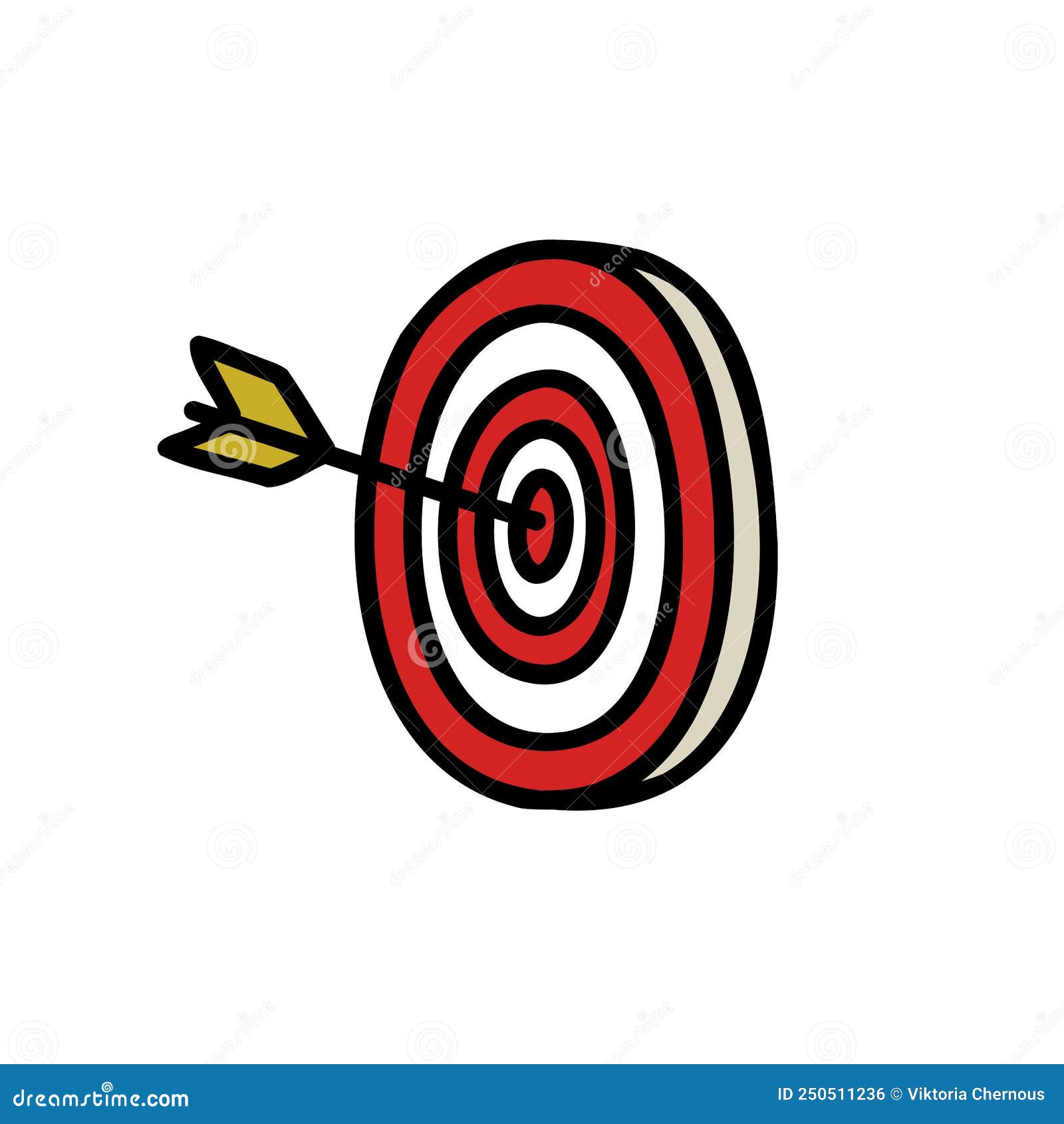 Target for Shooting Doodle Icon, Vector Color Line Illustration Stock ...