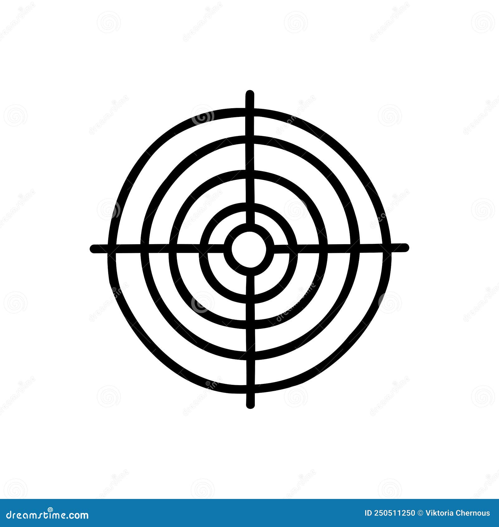 Target for Shooting Doodle Icon, Vector Color Line Illustration Stock ...