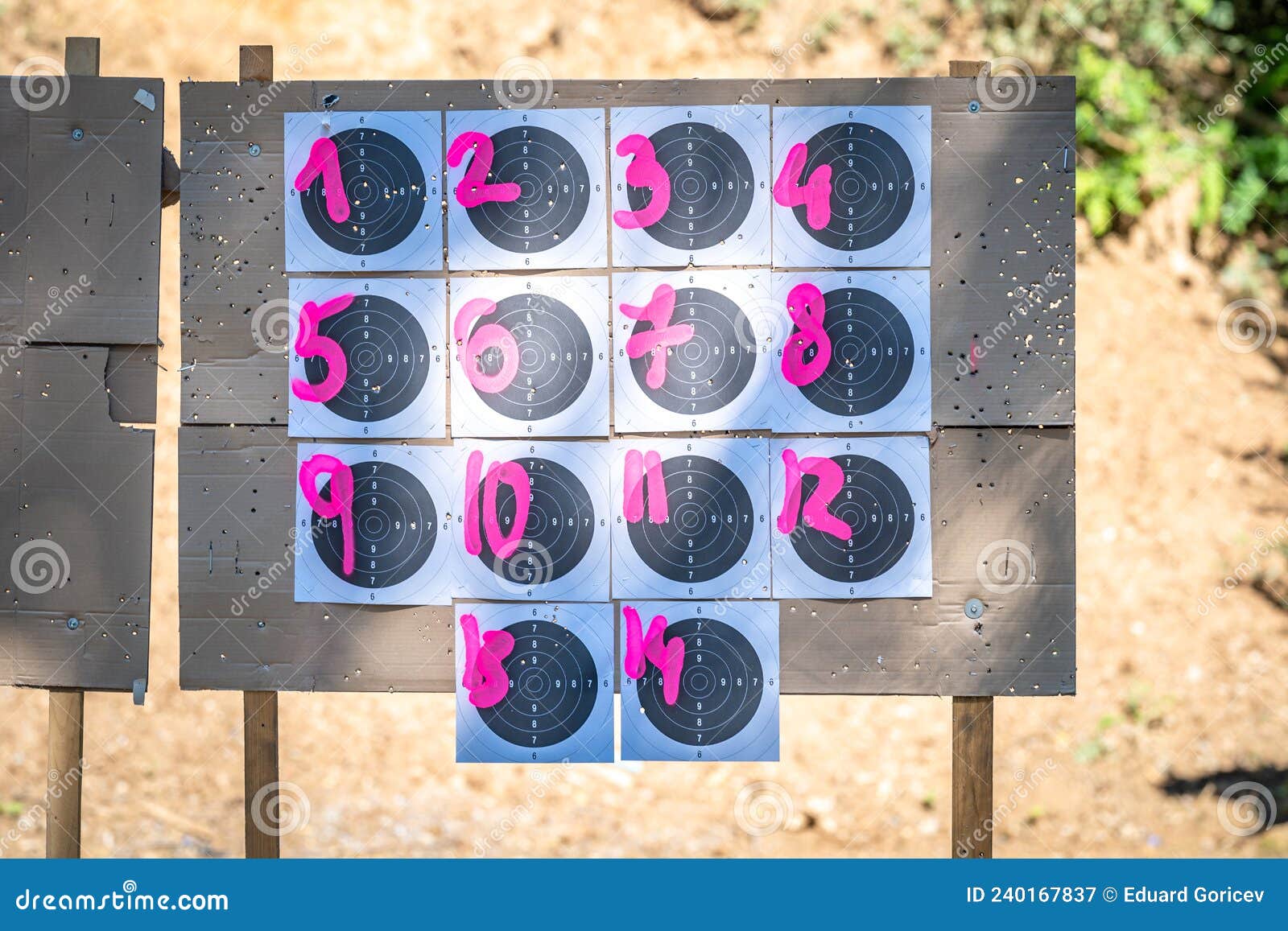 Target on the Shooting Range for Shooting Practice with Weapons Stock ...