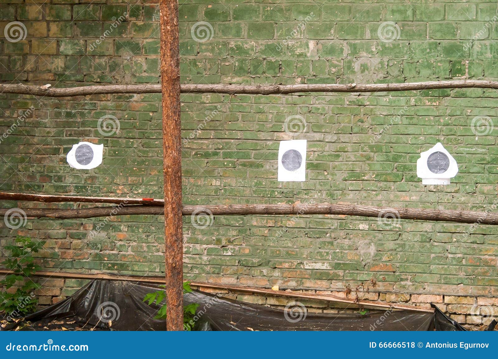 Target shooting wall stock photo. Image of brick, archery - 66666518
