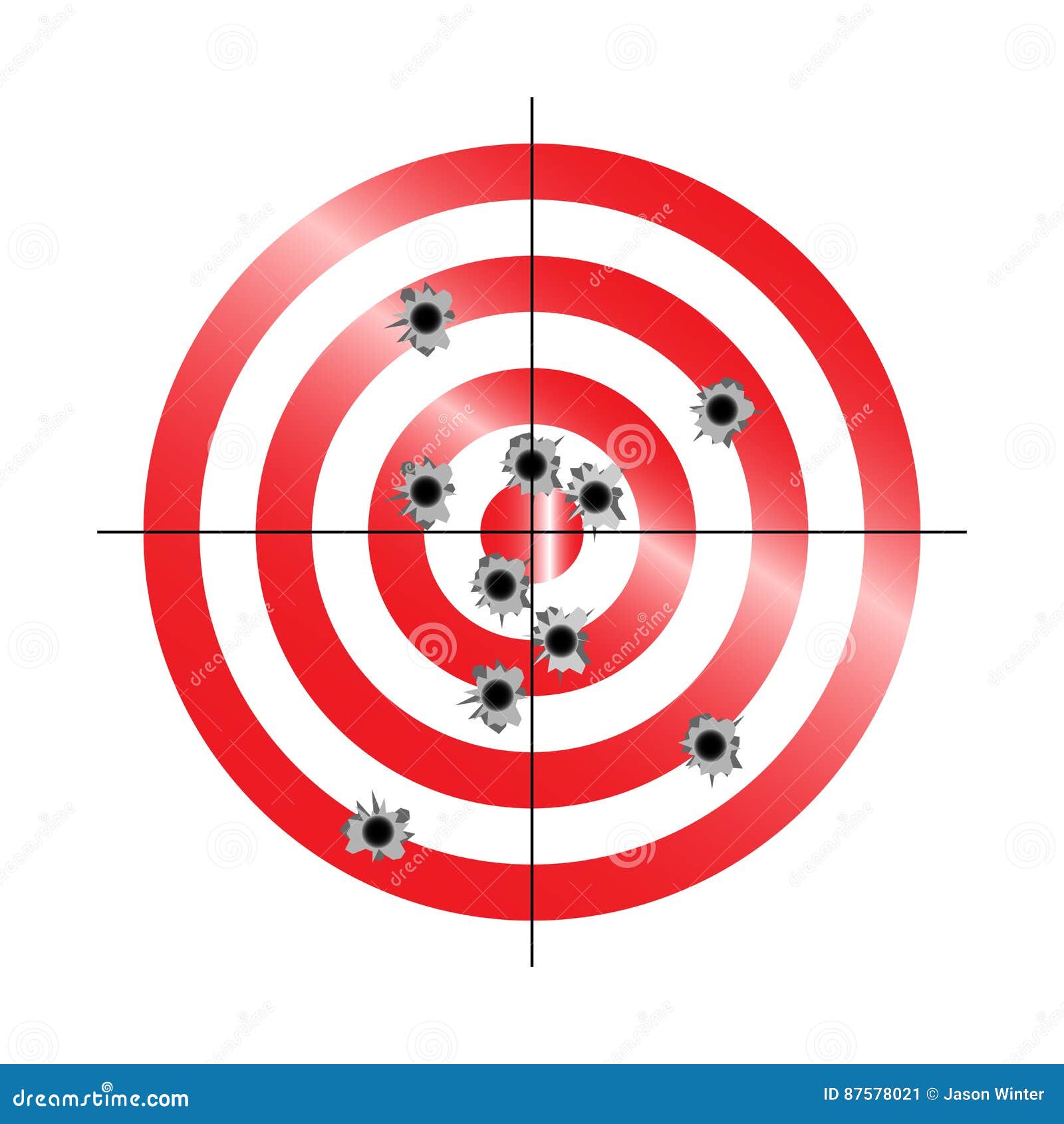 Target with Shots stock vector. Illustration of shot - 87578021