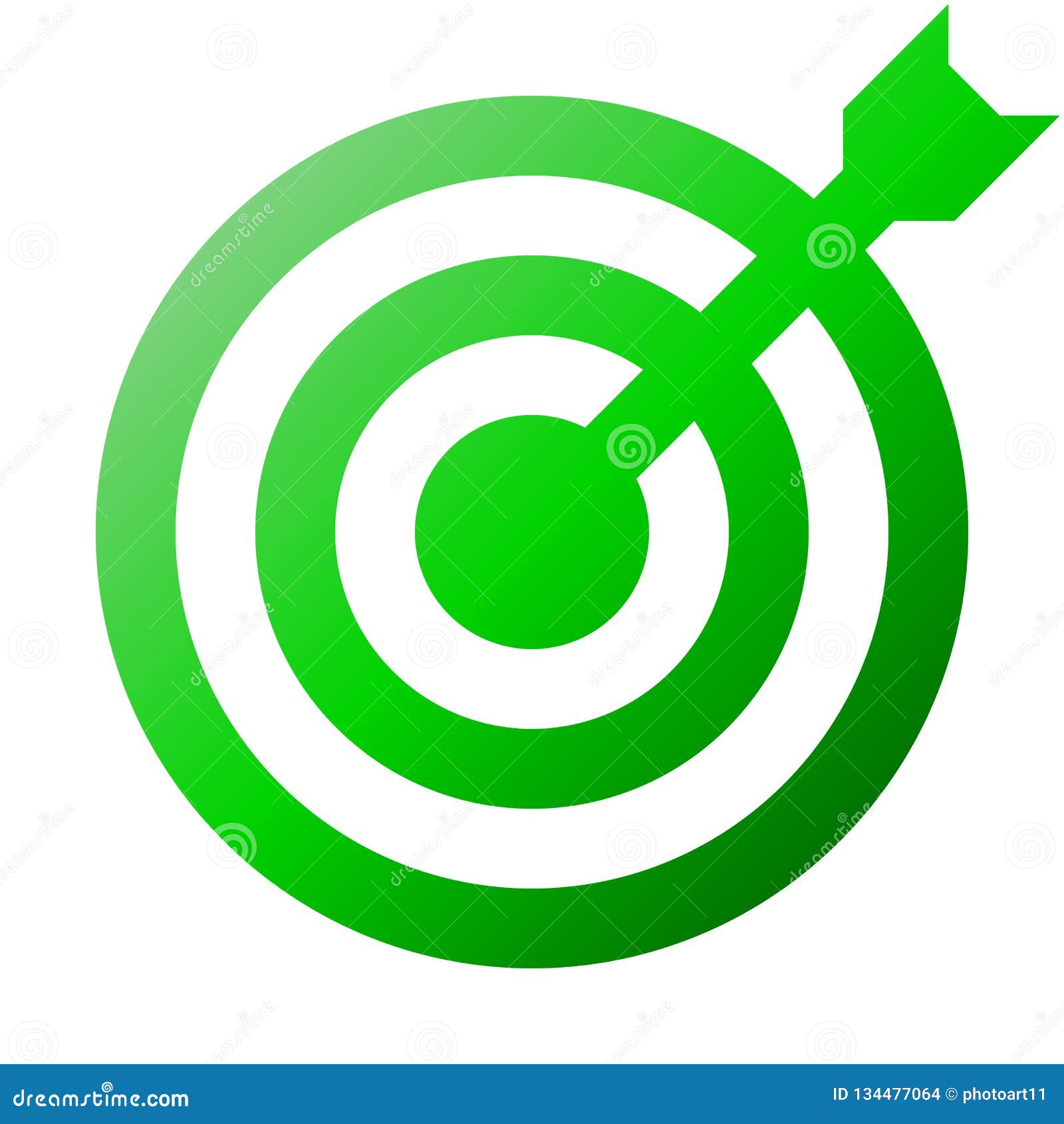 Target Sign - Green Gradient Transparent with Dart, Isolated - Vector ...