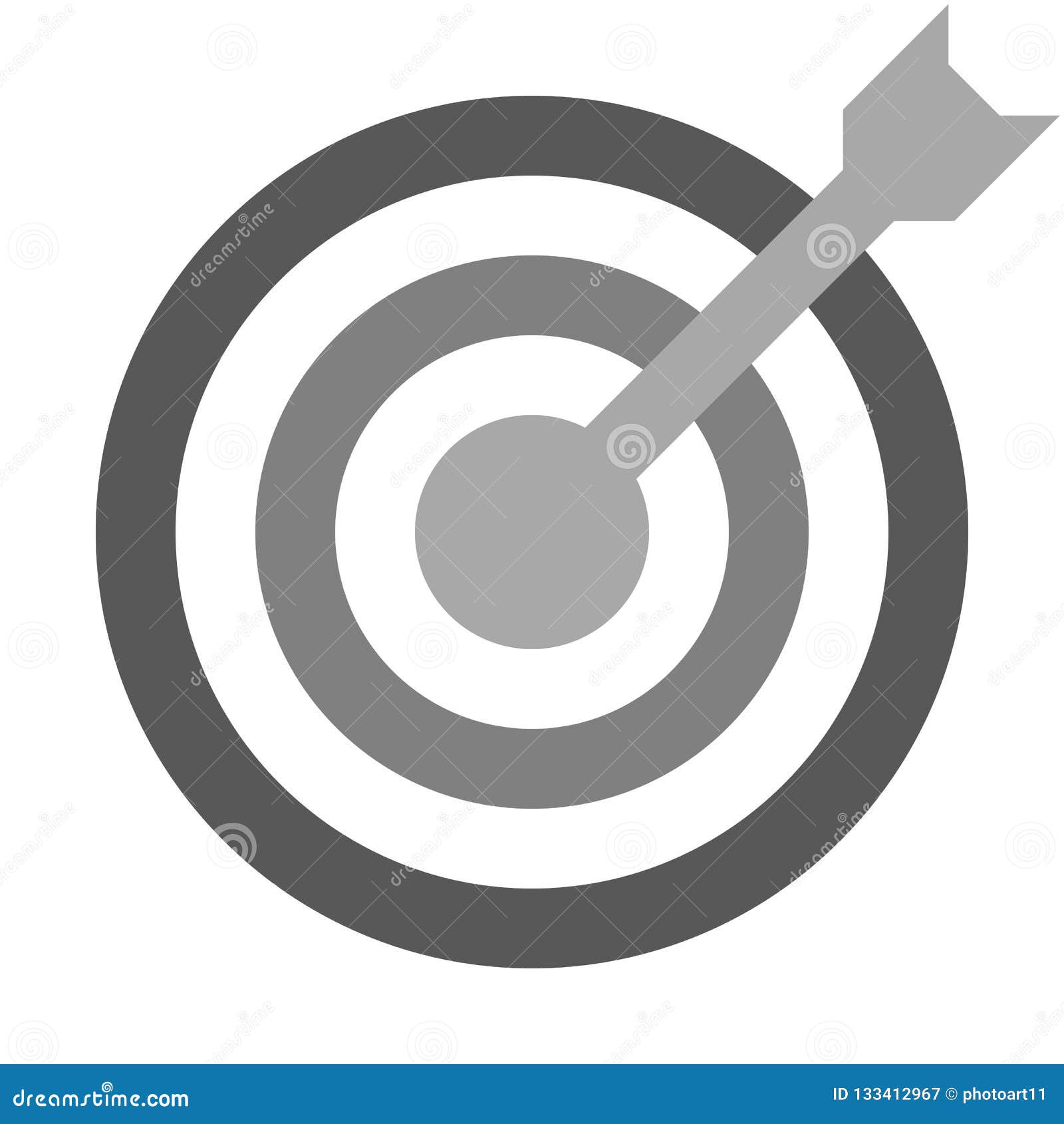 Target Sign - Medium Gray Shades Transparent with Dart, Isolated Stock ...