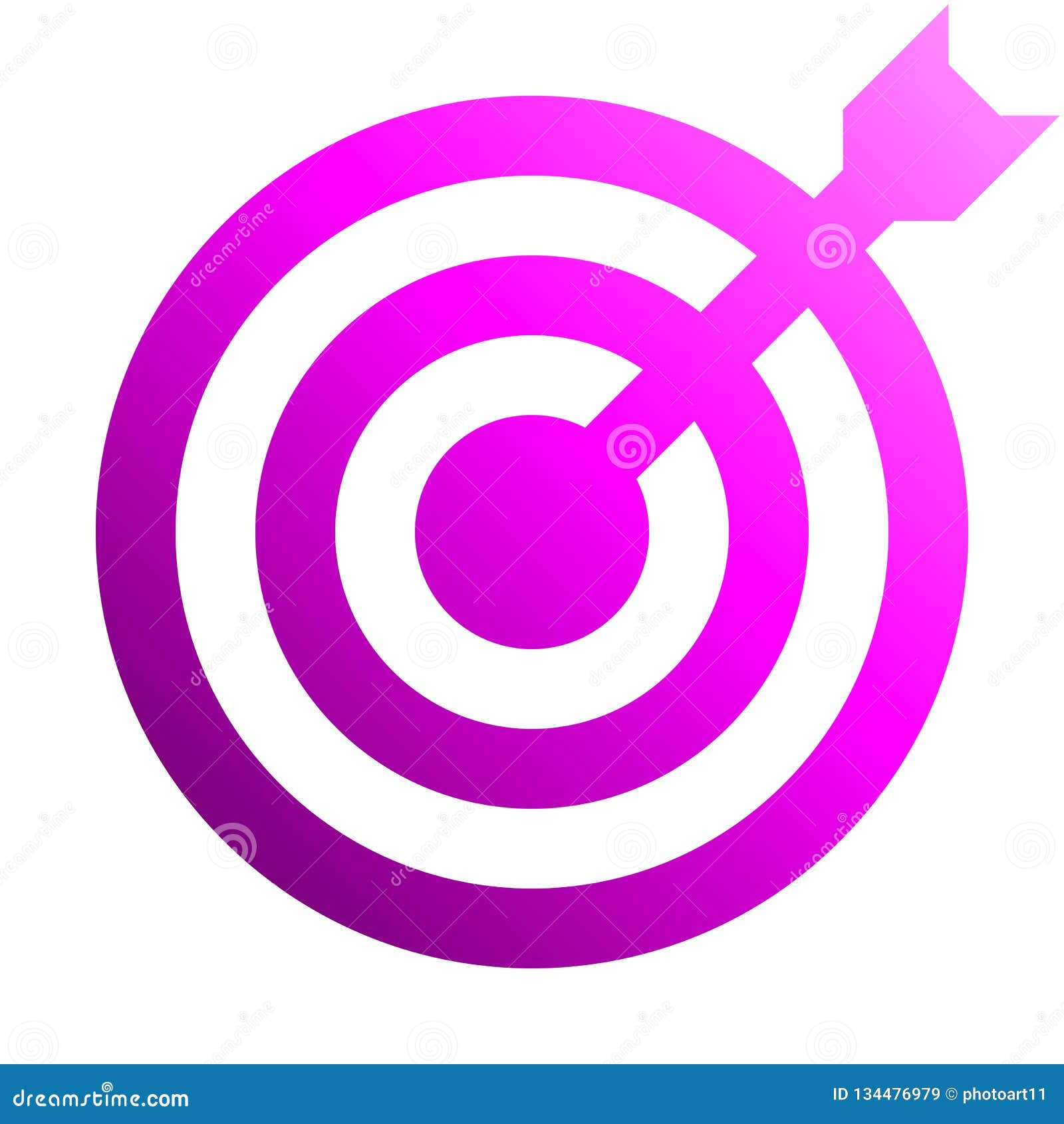 Target Sign - Purple Gradient Transparent with Dart, Isolated - Vector ...