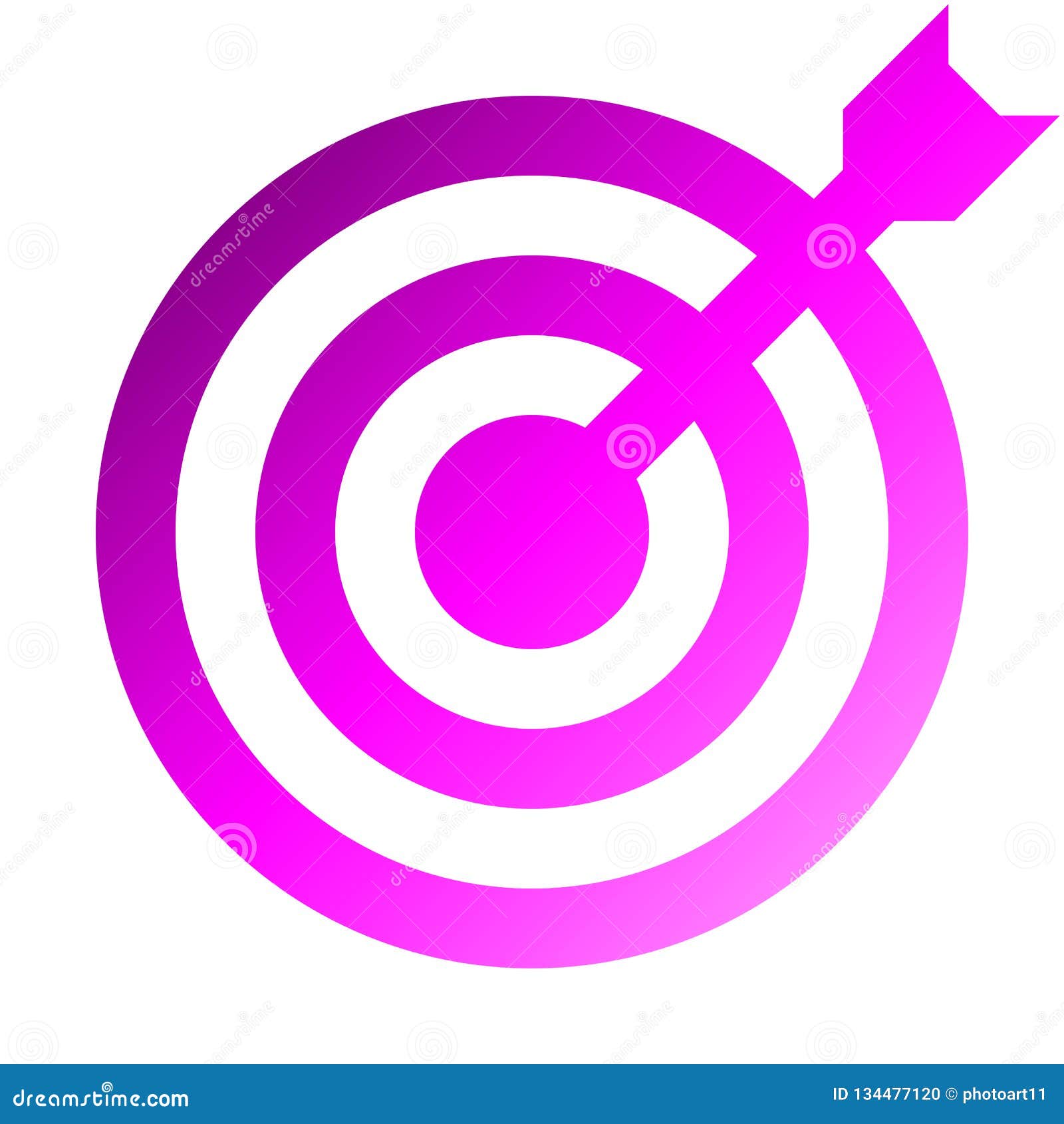 Target Sign - Purple Gradient Transparent with Dart, Isolated - Vector ...