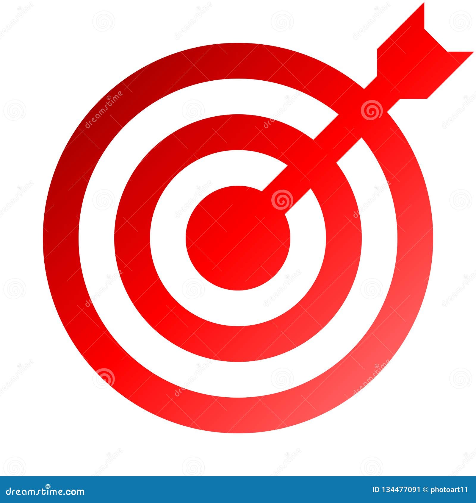 Target Sign - Red Gradient Transparent with Dart, Isolated - Vector ...