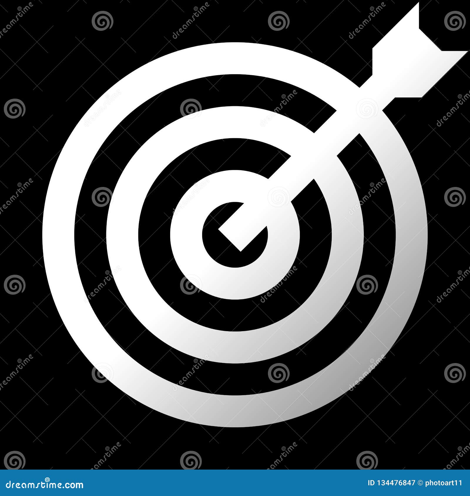 Target Sign - White Gradient Transparent with Dart, Isolated - Vector ...
