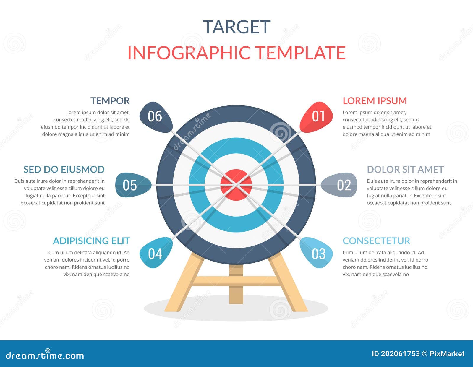 Target with Six Arrows stock vector. Illustration of graphic - 202061753