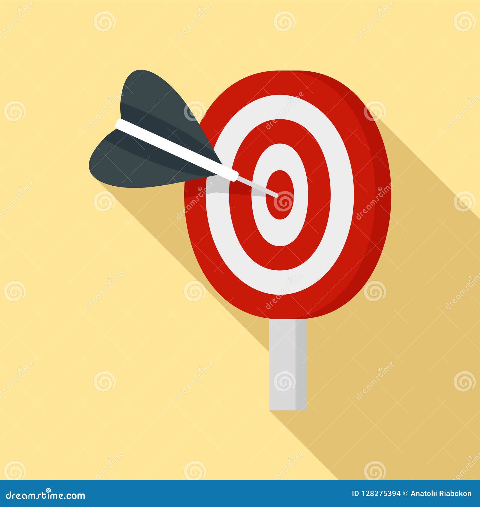 Target Solution Icon, Flat Style Stock Vector - Illustration of match ...