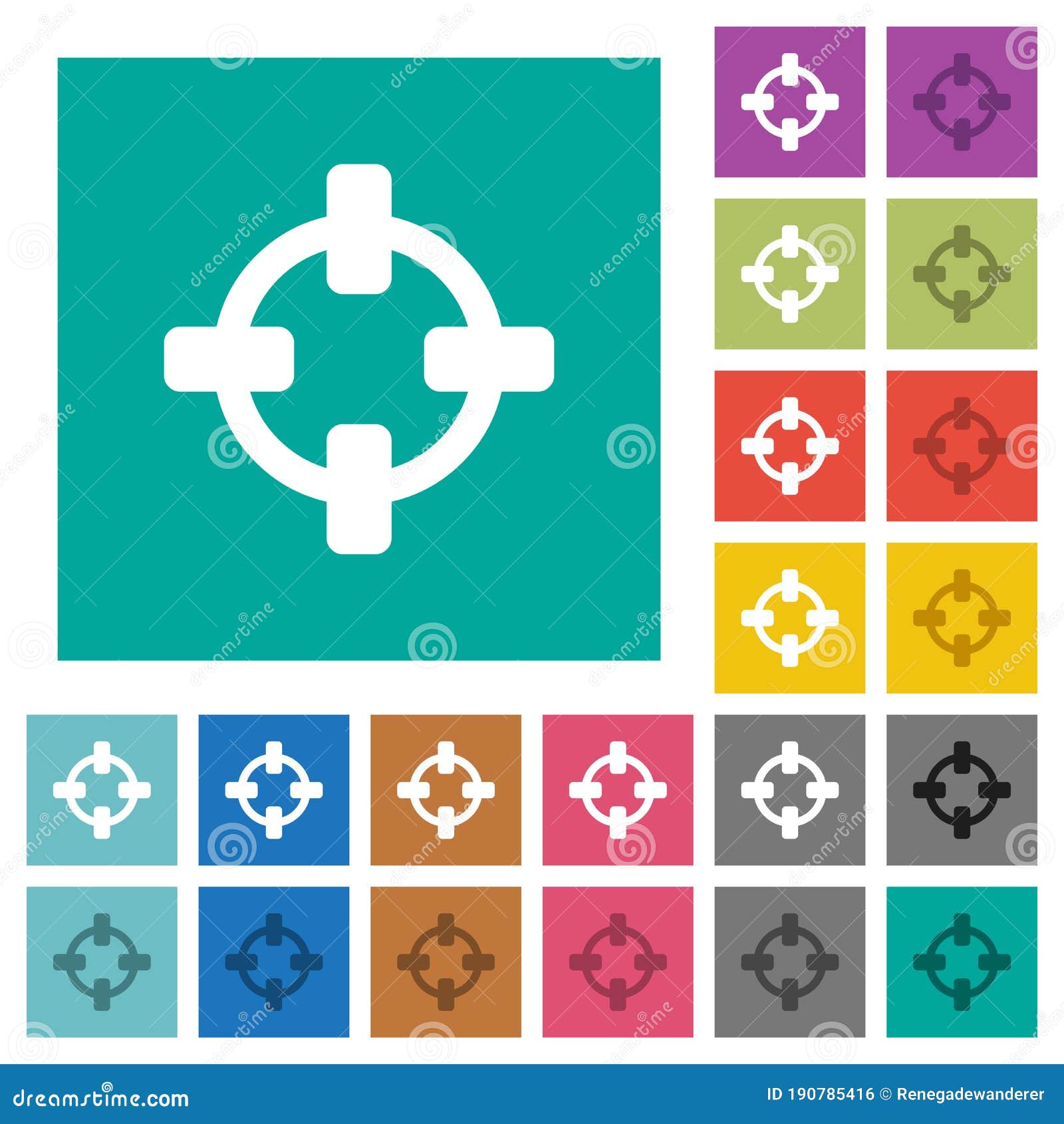 Target Square Flat Multi Colored Icons Stock Vector - Illustration of ...