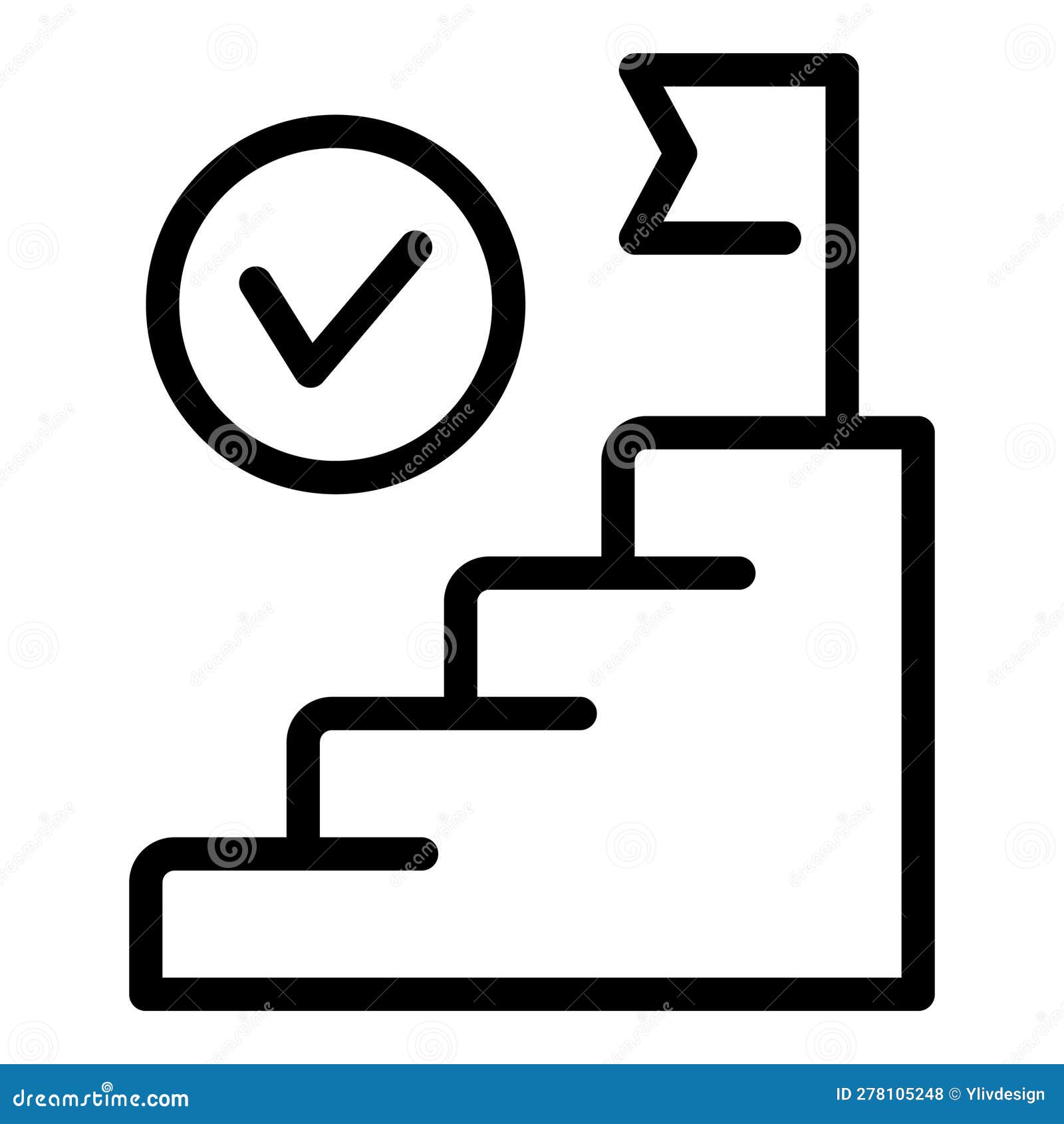 Target Stairs Icon Outline Vector. Boost Idea Report Stock Vector ...