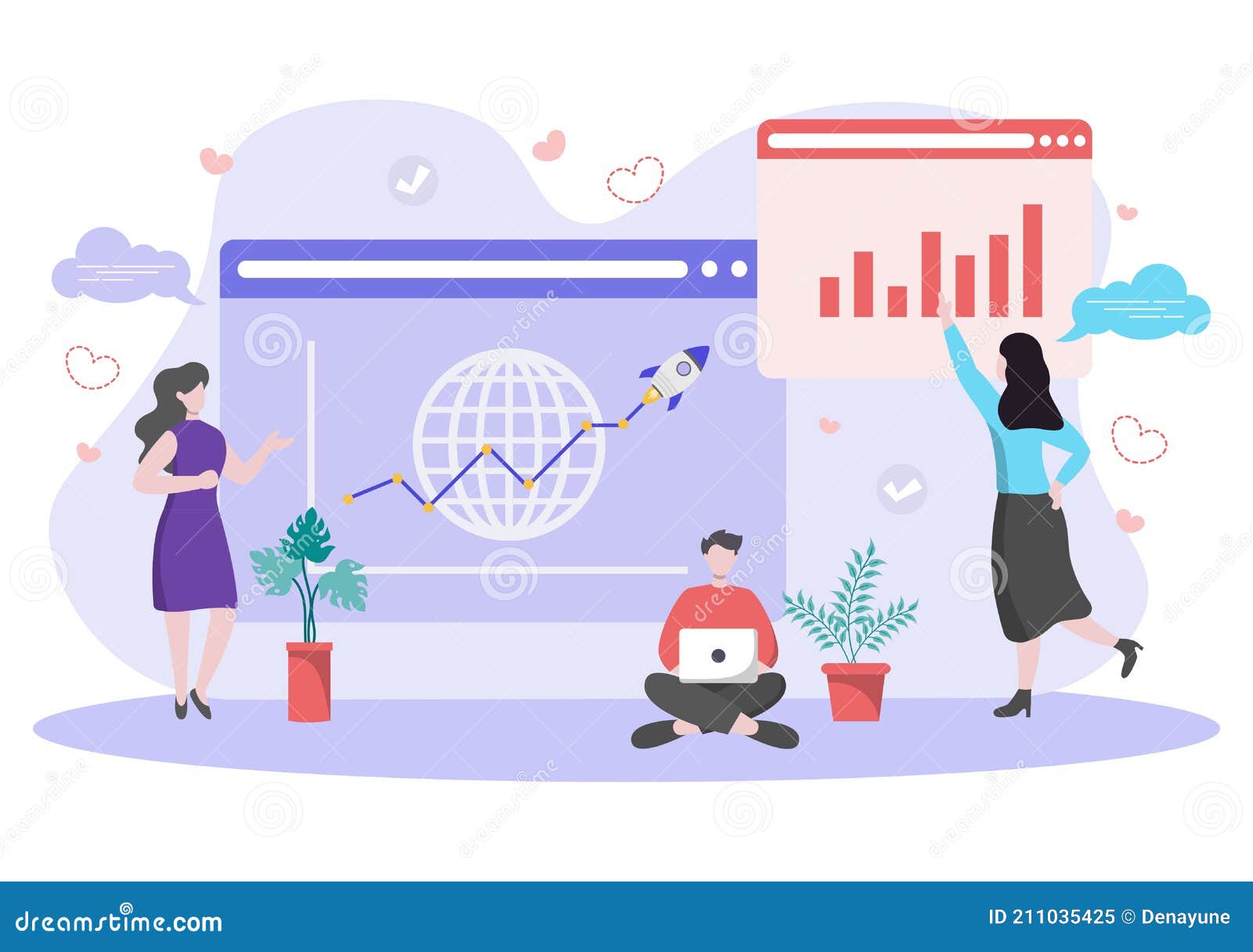 Target Startup Flat Illustration of Business Development Process ...