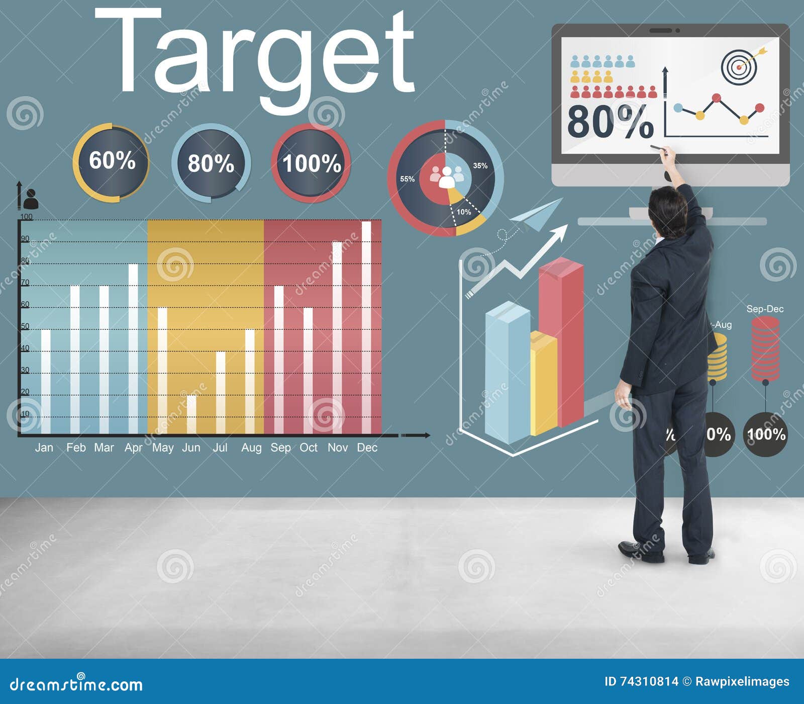 Target Strategy Vision Mission Marketing Concept Stock Photo - Image of ...