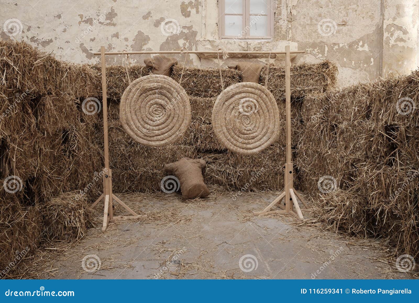 Target of Straw for Shooting with Bow Stock Image - Image of straw ...