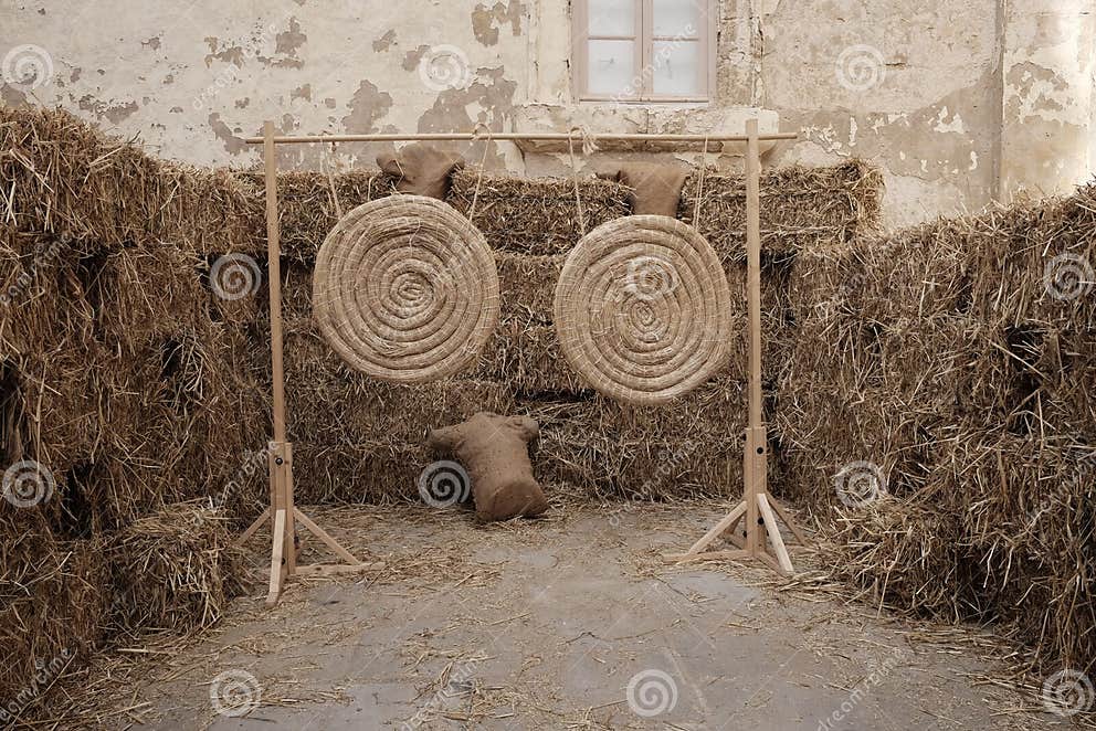 Target of Straw for Shooting with Bow Stock Image - Image of straw ...