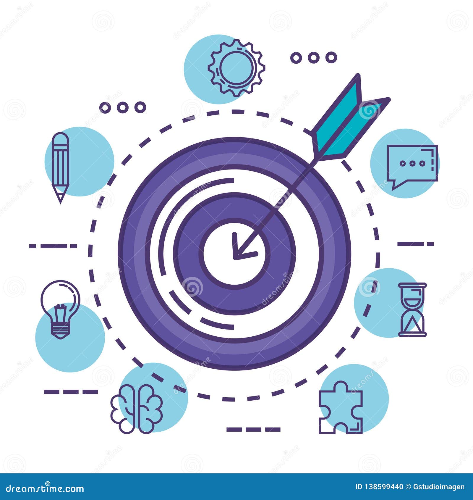 Target Success with Innovation Icons Stock Vector - Illustration of ...