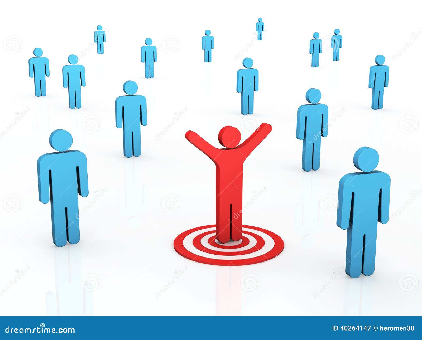Target of Successful People Stock Illustration - Illustration of blue ...