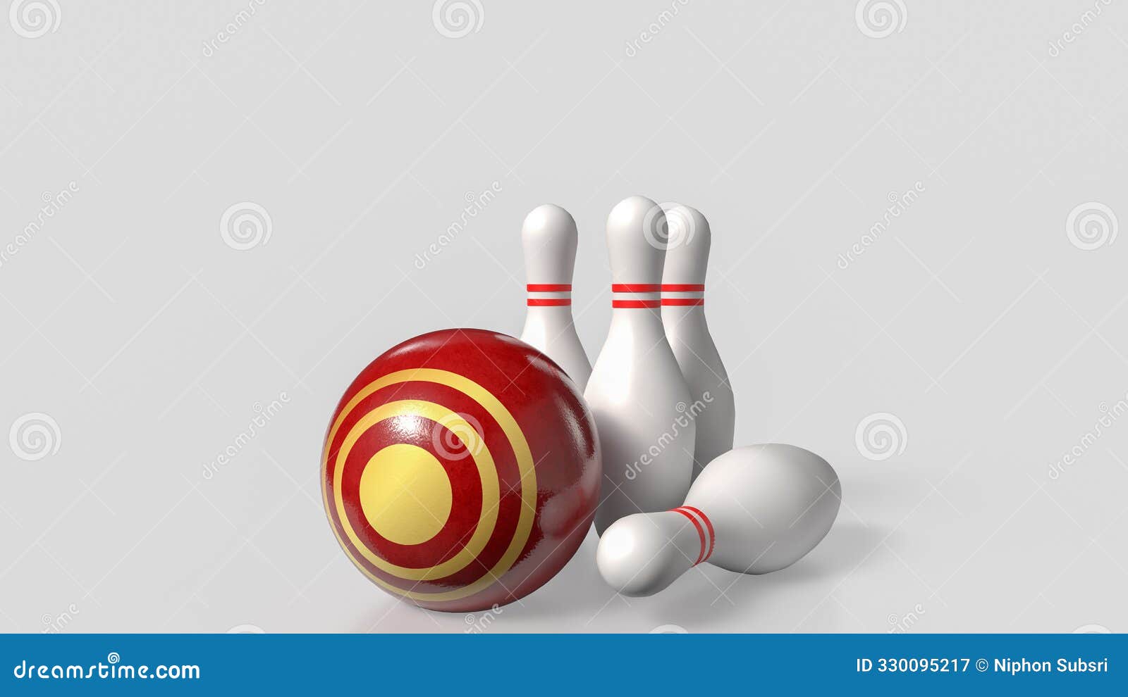 The Target Symbol on Ball and Bowling Pin for Business Concept 3d ...