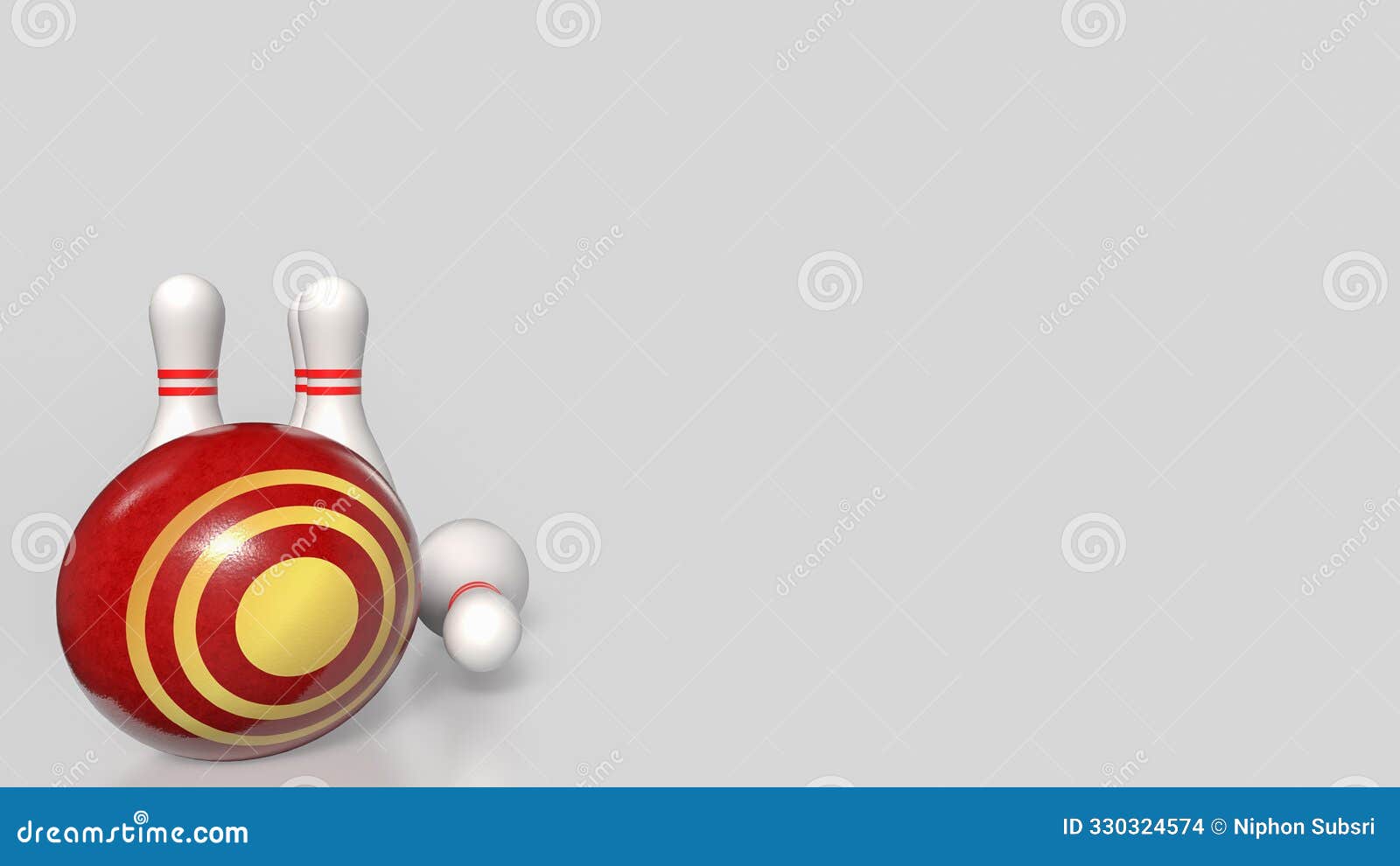 The Target Symbol on Ball and Bowling Pin for Business Concept 3d ...